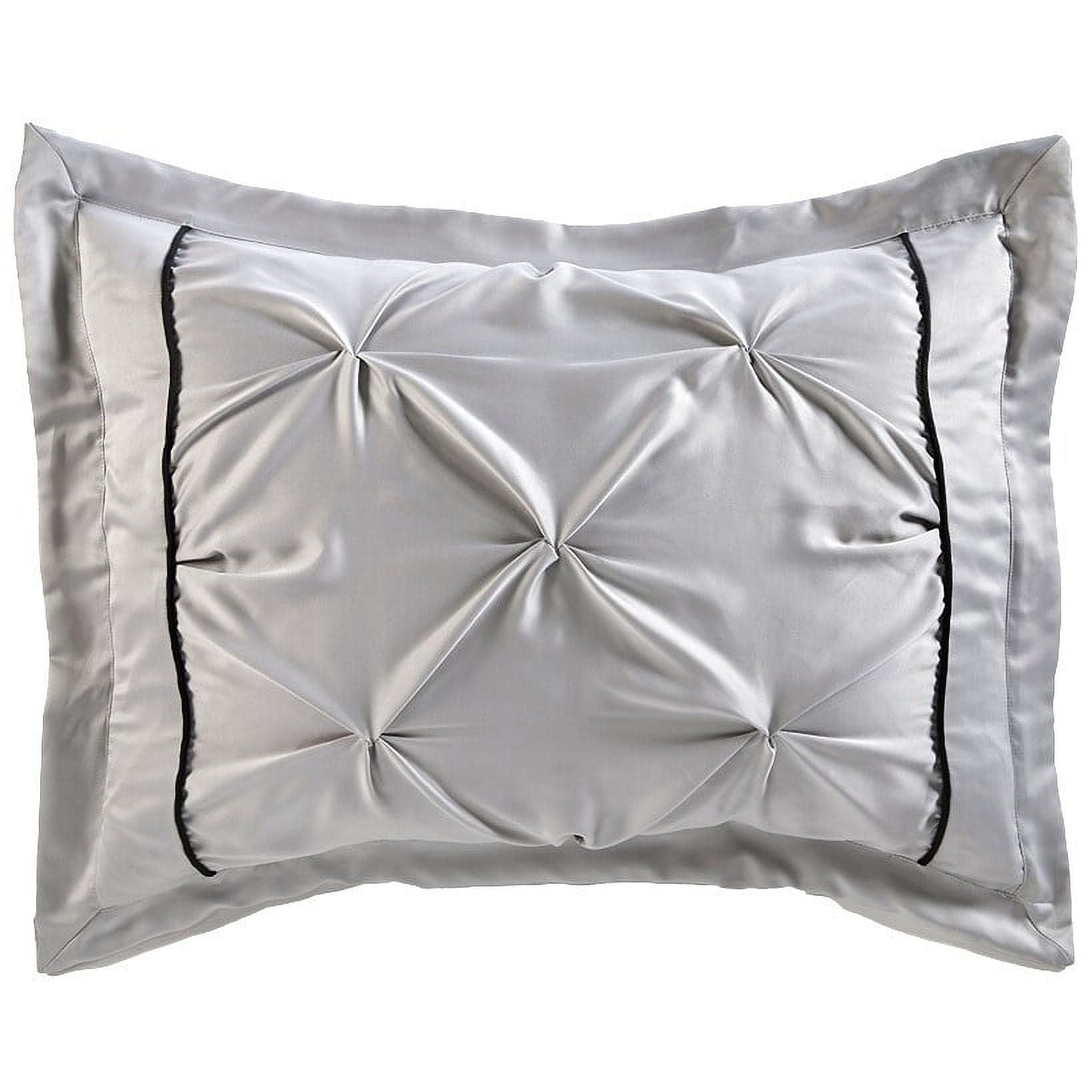 Ashlyn Ruched Comforter Ensemble - Gray Sham - Walmart.com