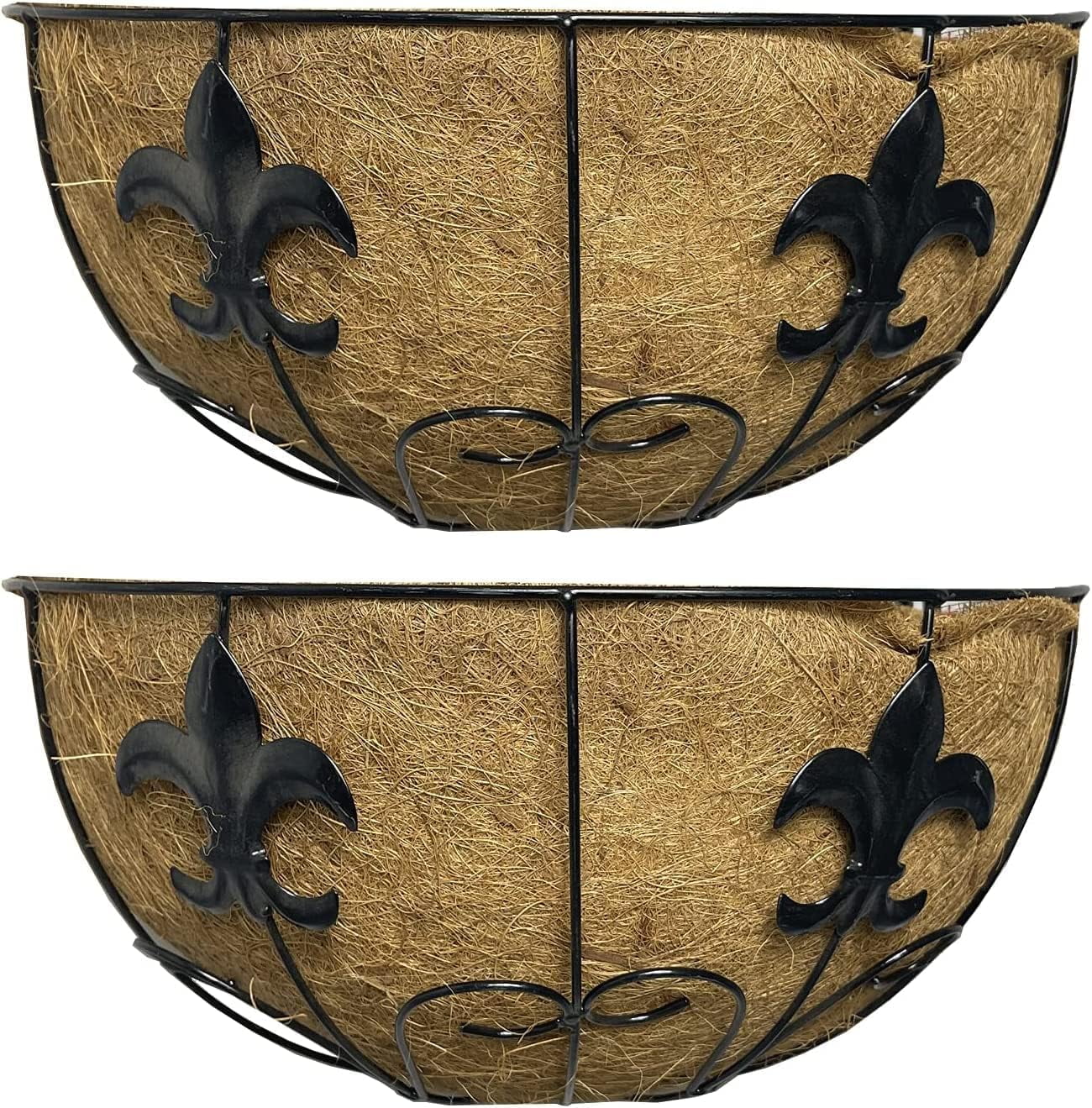 Ashman 16" Inch Metal Hanging Planter Basket (2 Pack) with Coco Coir ...