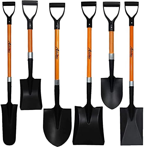 Ashman Assorted Shovels (6 Pcs), 41-Inches Large Handle Digging Shovel ...