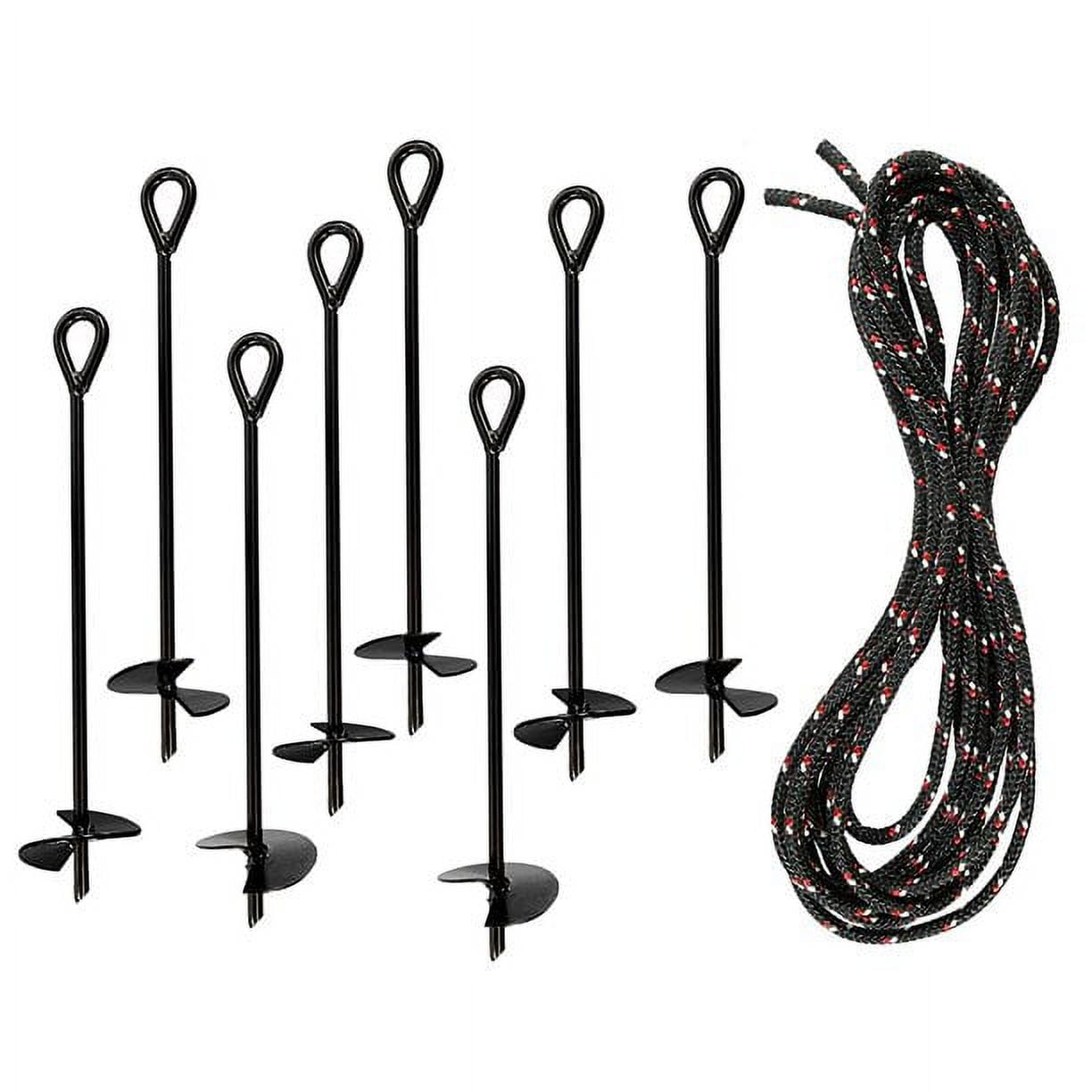 Ashman Black Ground Anchor Metal (8 Pack) 15 inches in Length and 10MM ...