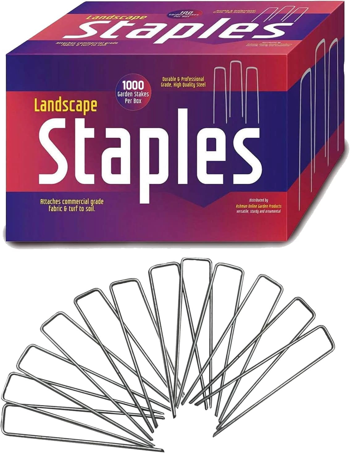 Ashman Garden Landscape SOD Staples and Stakes Pins for Weed Barrier ...