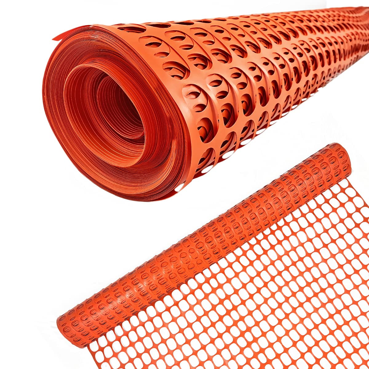Ashman Plastic Mesh Fence, Orange Color, 4'x100' feet, 1 Roll, Above ...