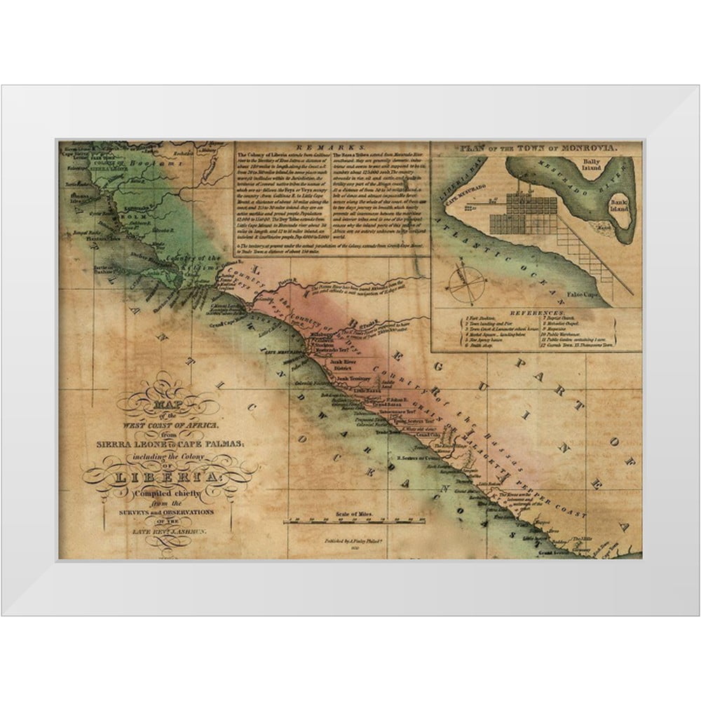 Ashmun, Jehudi 32x24 White Modern Wood Framed Museum Art Print Titled - Sierra Leone and Liberia ...