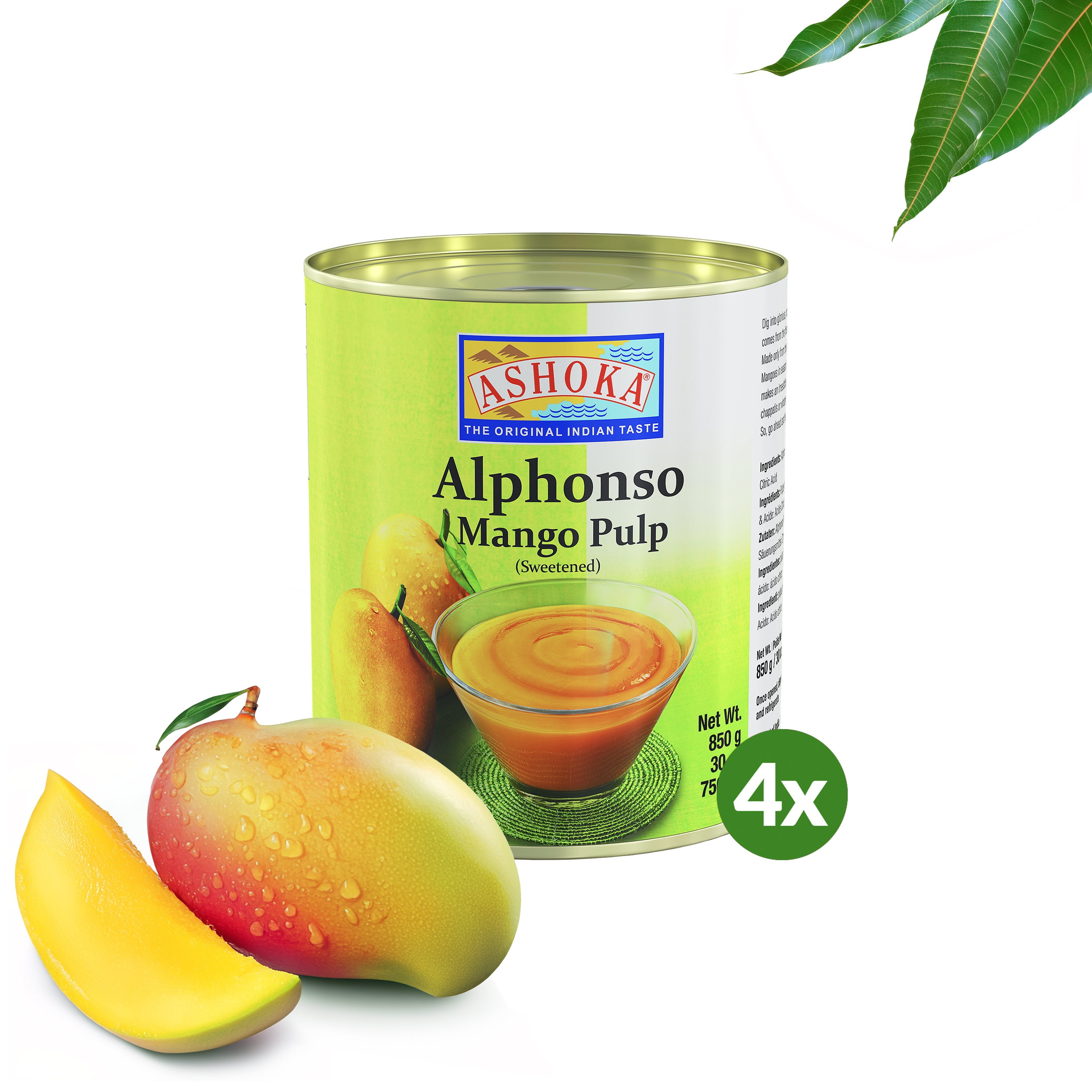 Ashoka Canned Mango Pulp, Premium Alphonso Mango Extract - Sweetened ...