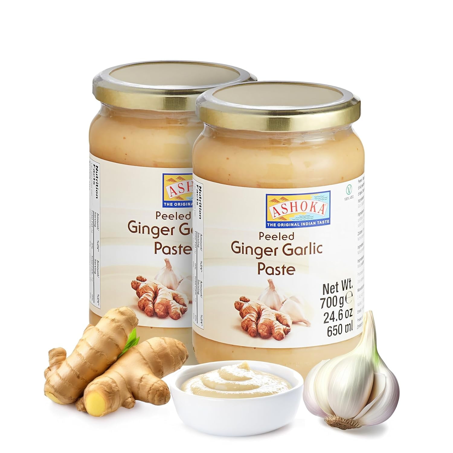 Ashoka Ginger Garlic Paste | Fresh Cooking Paste | Vegan | Gluten-Free | Kosher Certified | Non ...