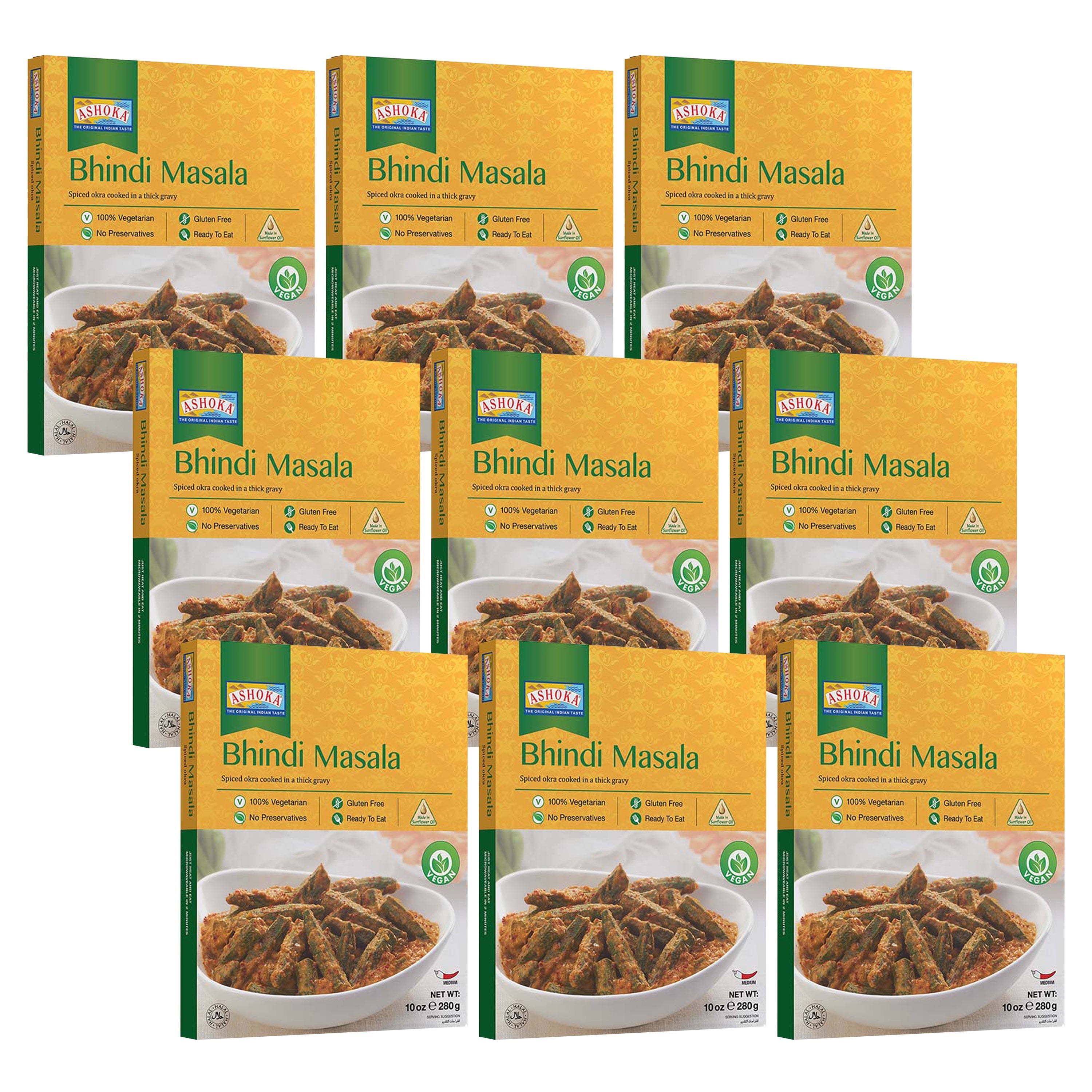 Ashoka Ready to Eat 1932, Vegan Spiced Orka, All-Natural Bhindi Masala ...