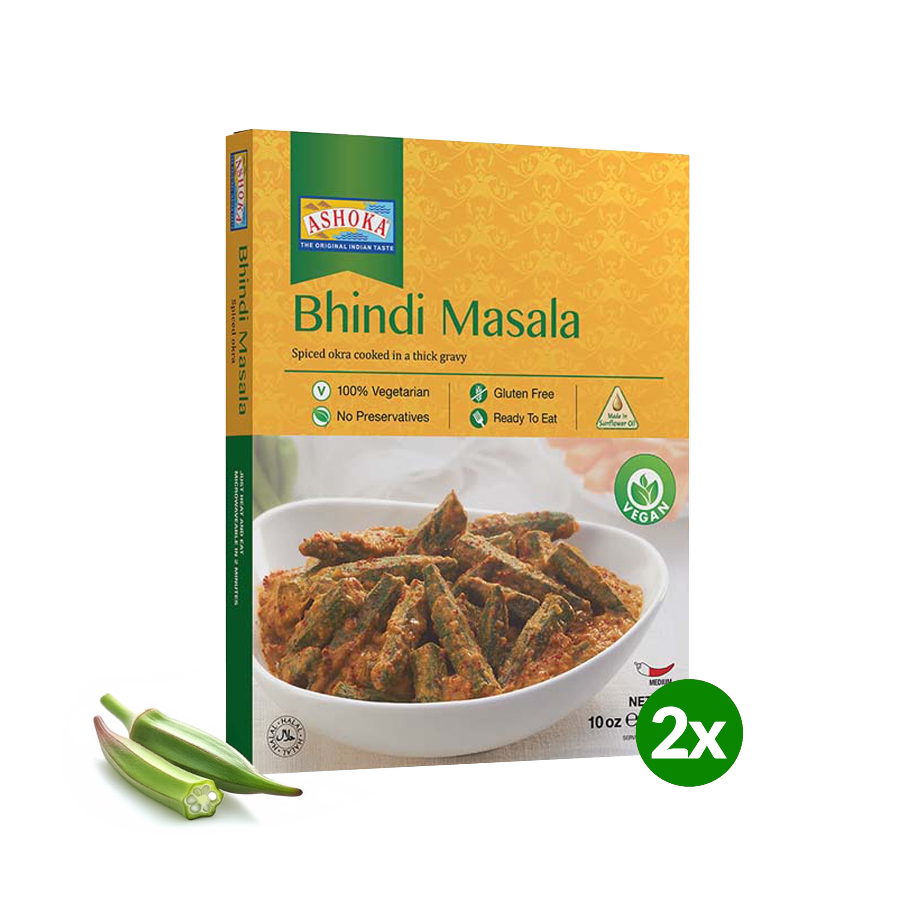 Ashoka Ready to Eat 1932, Vegan Spiced Orka, All-Natural Bhindi Masala ...
