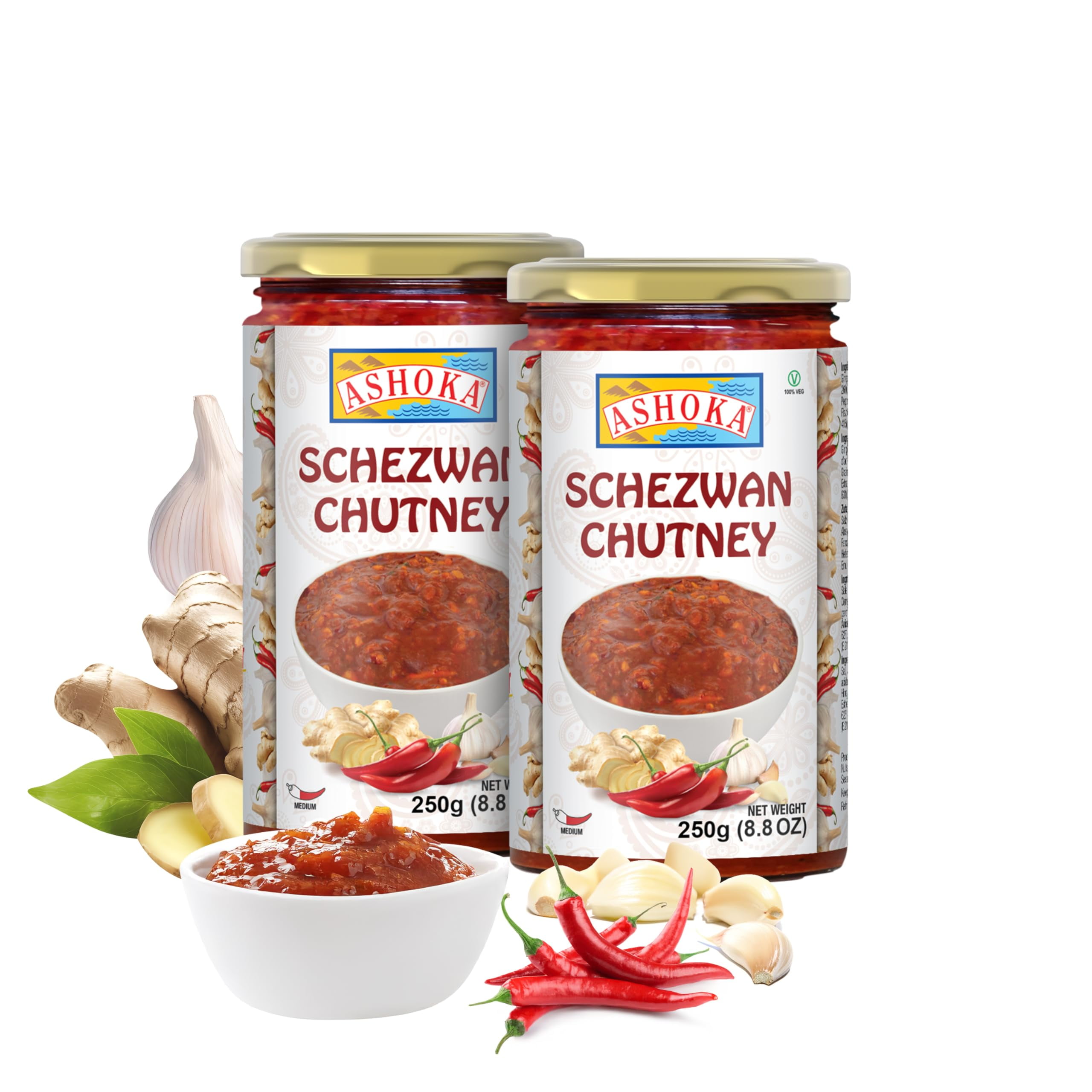 Ashoka Schezwan Chutney | Vegan | Kosher Certified | No Colors | Gluten ...