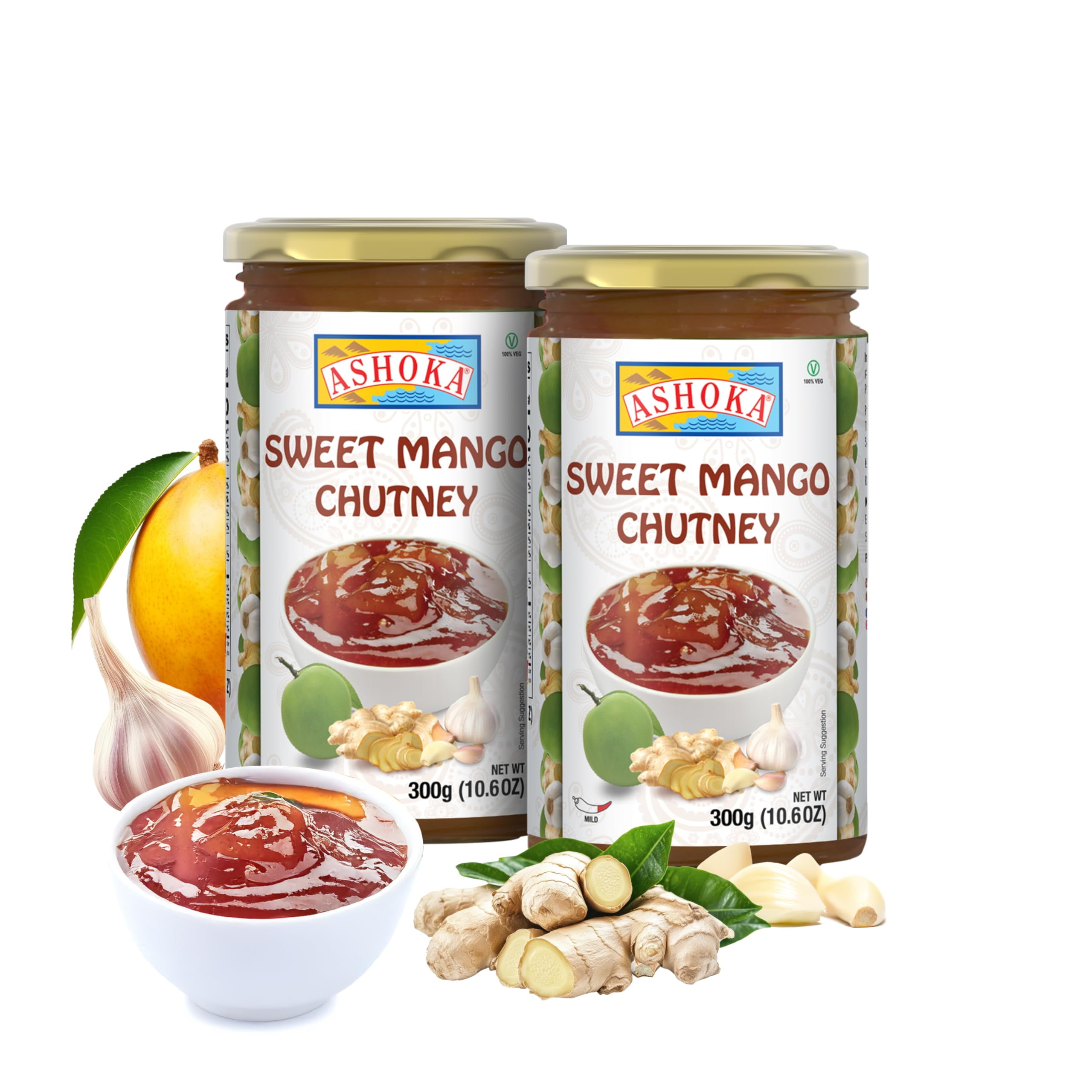 Ashoka Sweet Mango Chutney | Made with Real Mangoes, Sugarcane Vinegar & Ginger Powder | Vegan ...