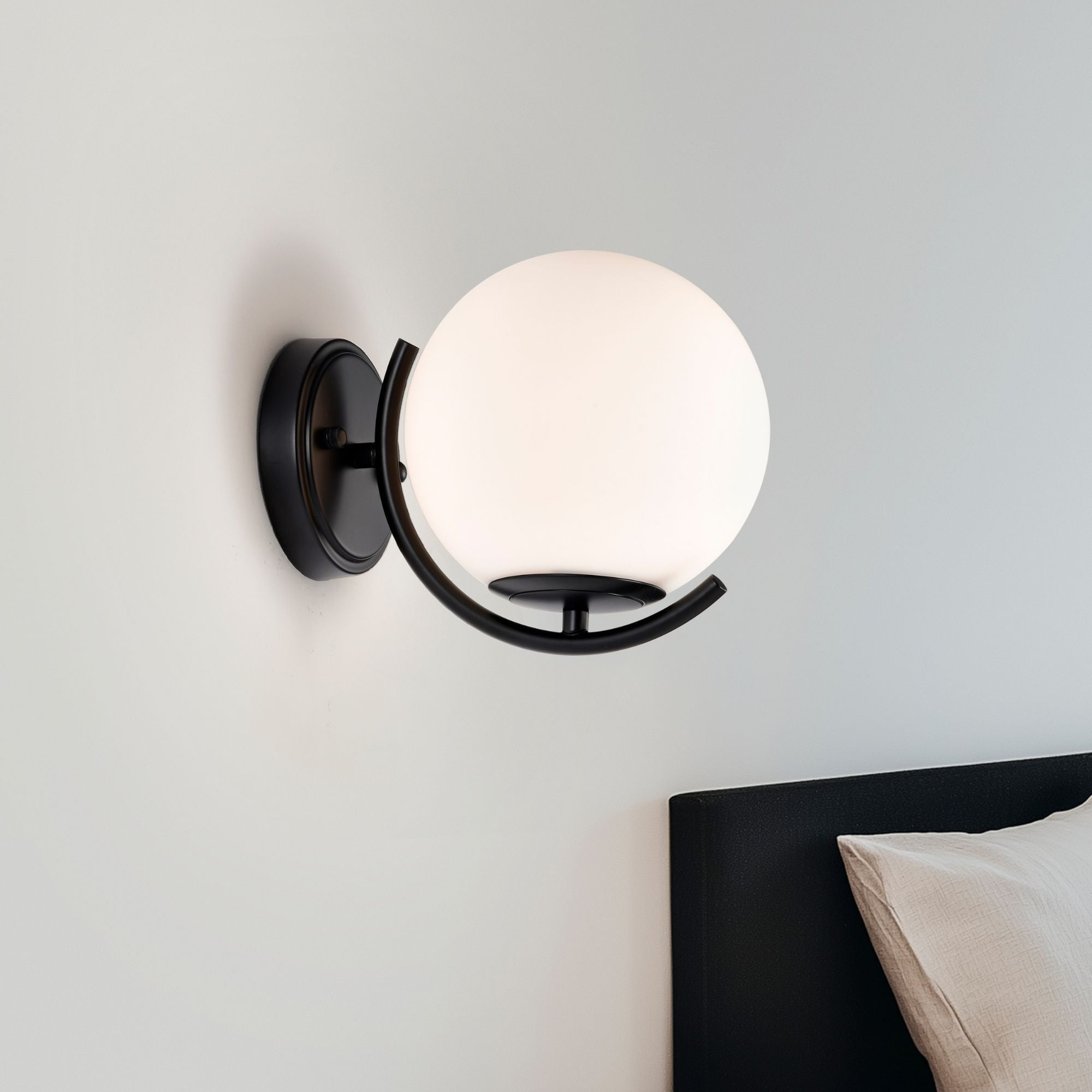 Ashop Mid Century Modern Wall Sconce Matte Black Wall Lamp With 7 ...