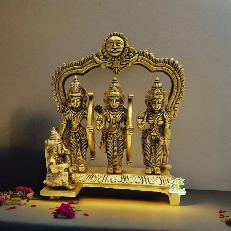 Ashopi Decor Brass Ram Darbar Statue| Lord Ram with Sita Ma, Laxman ji ...