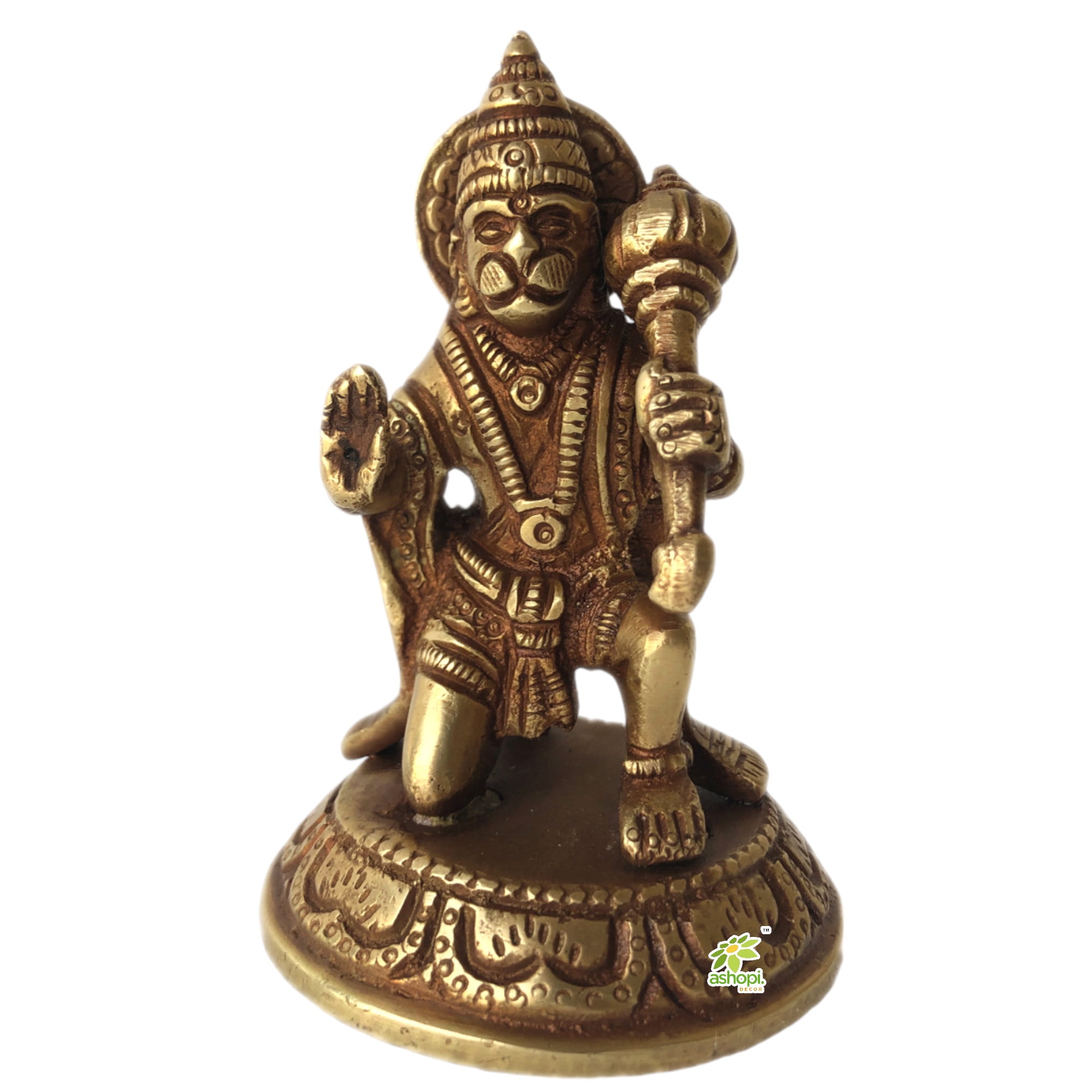 Ashopi Decor Lord Hanuman Siting brass made decorative pooja ghar ...