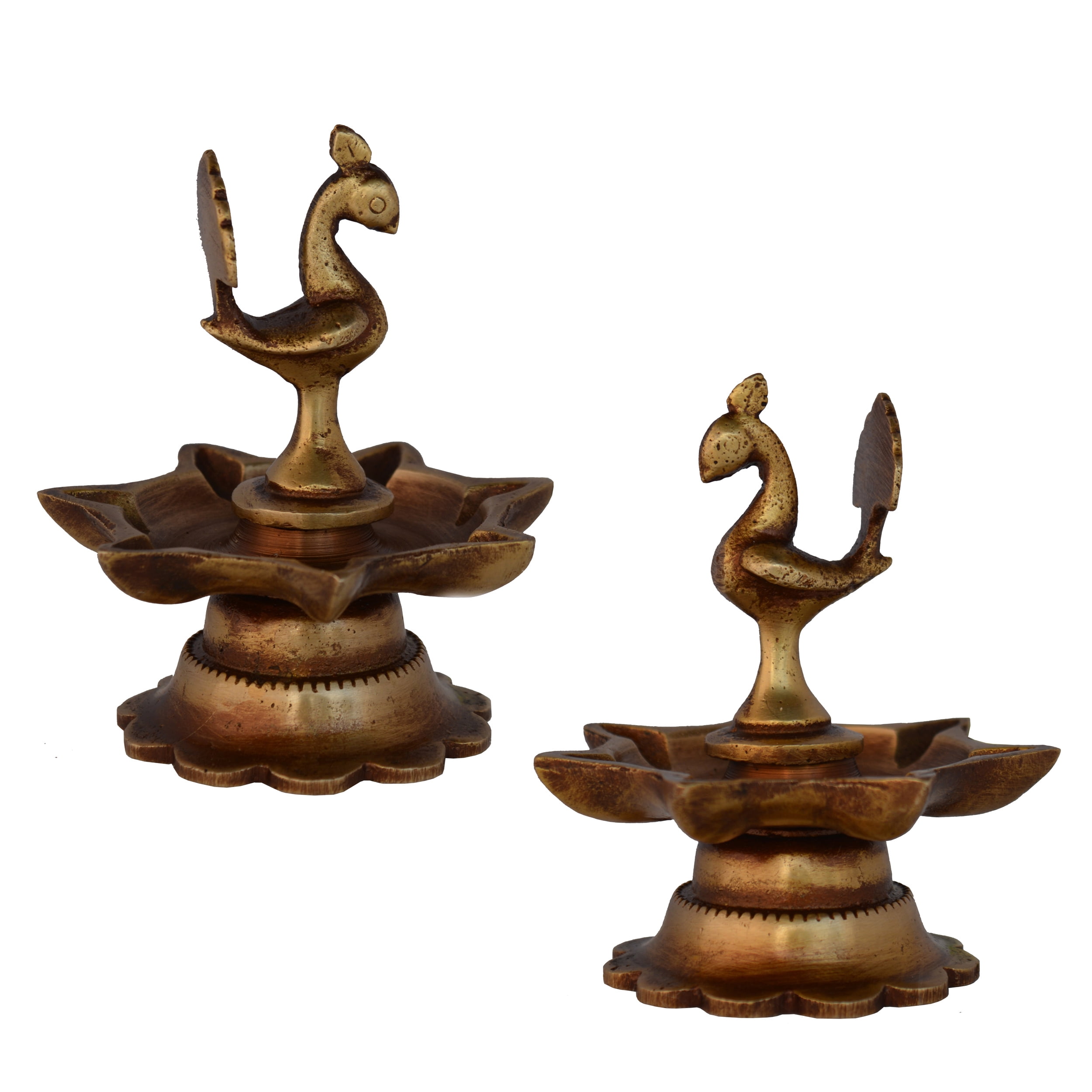 Ashopi Traditional Indian Diyas Pair Brass Diya Set Brass Table Diya ...
