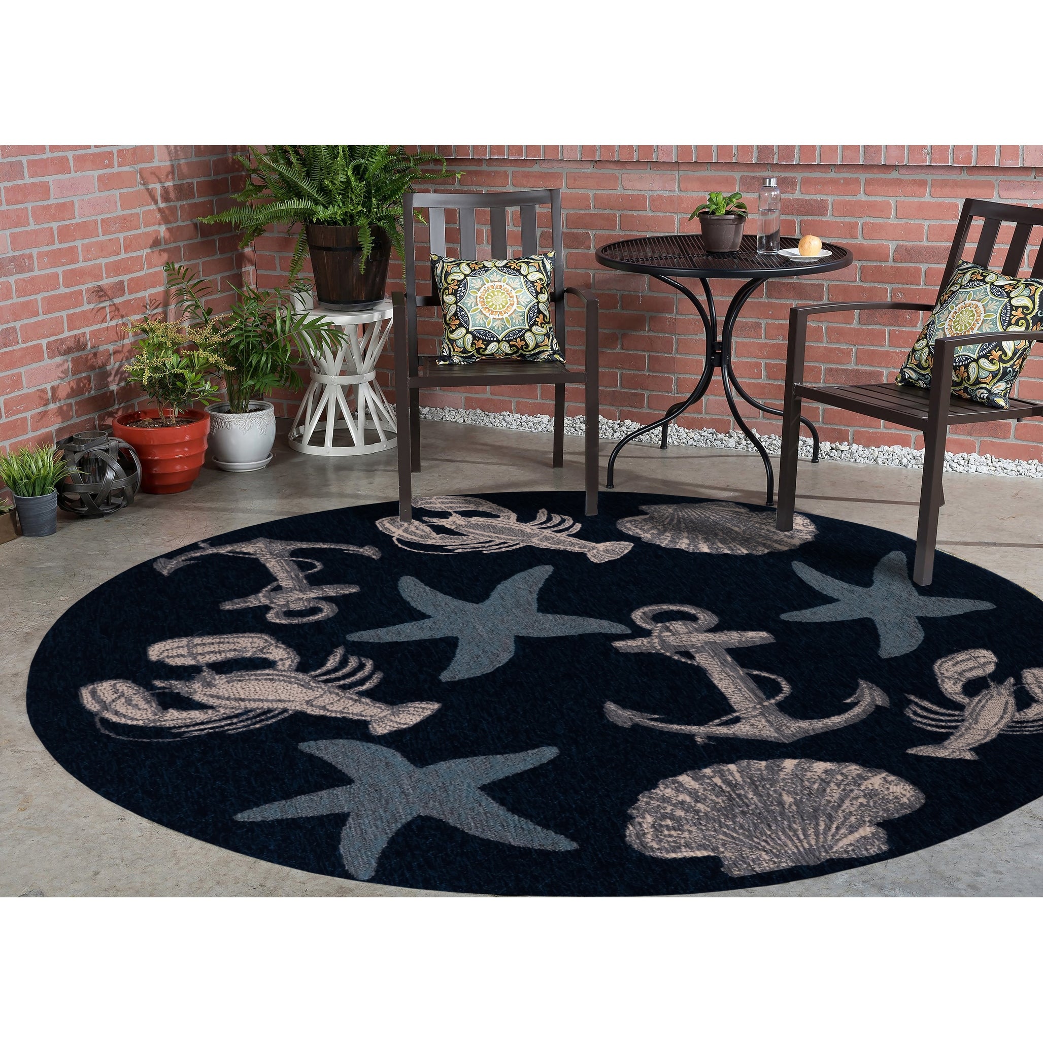Ashore Nautical & Coastal Transitional Design Indoor/Outdoor Area Rug 5 ...