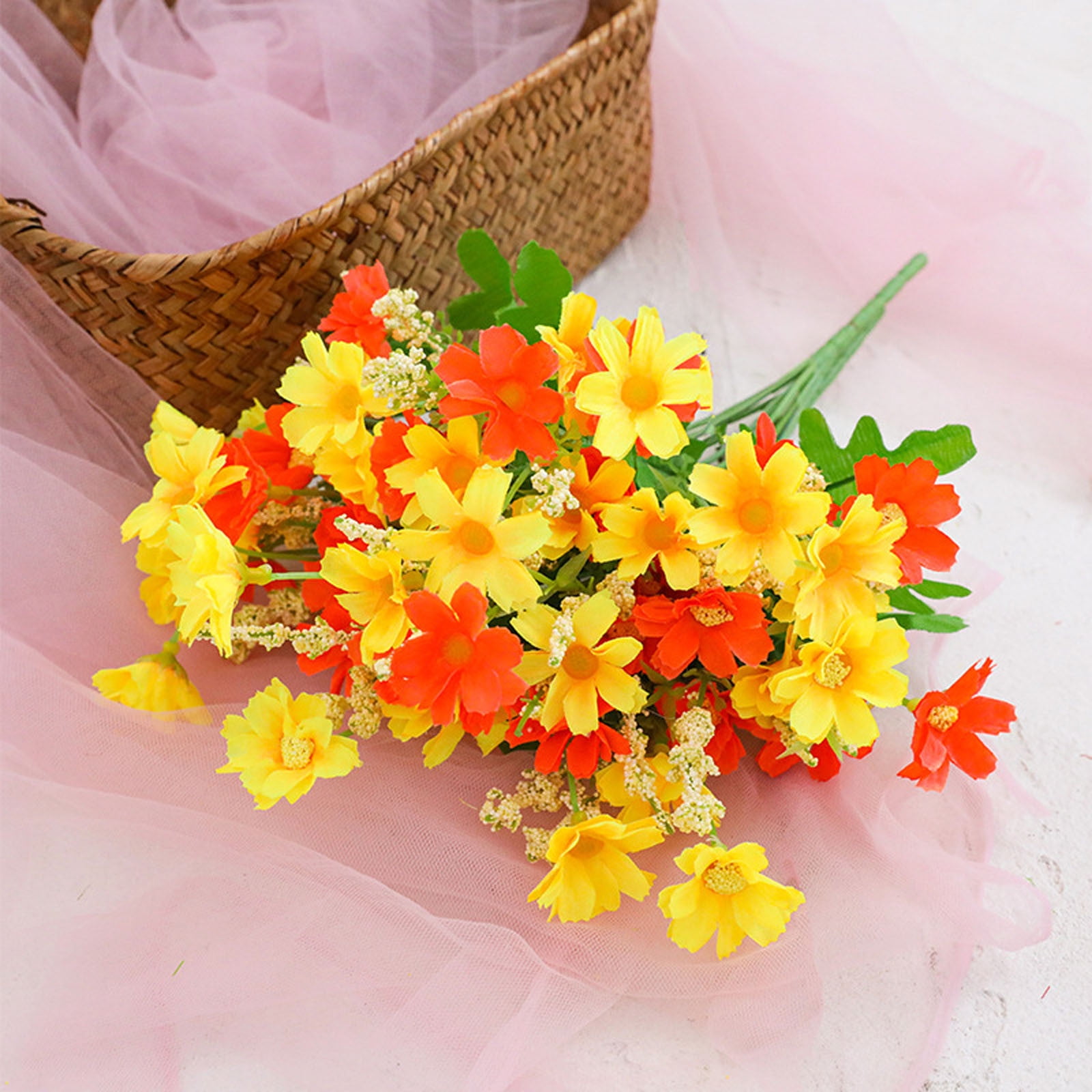 Ashosteey Artificial Daisies Flowers Mini Daisy Decorative Flower Silk ...