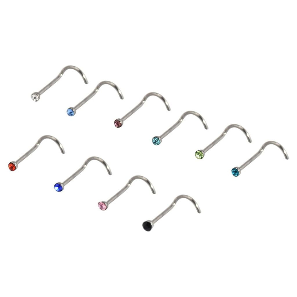 Ashosteey Augper Stainless Steel Nose Piercing Set, Stainless Steel ...