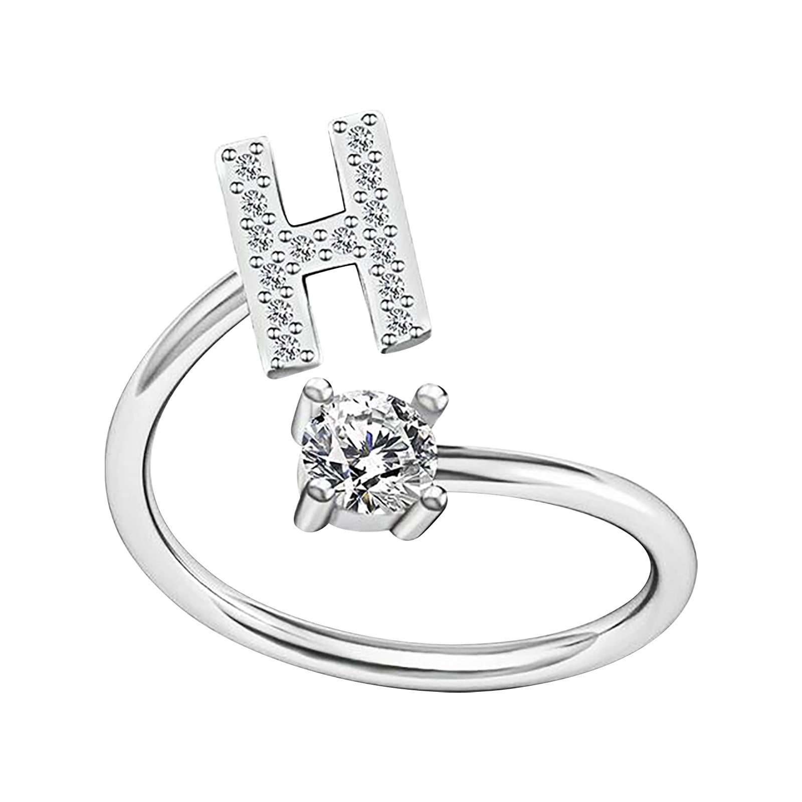 Ashosteey Initial Letter Alphabet Knuckle Rings,Diamday Cute Initial ...