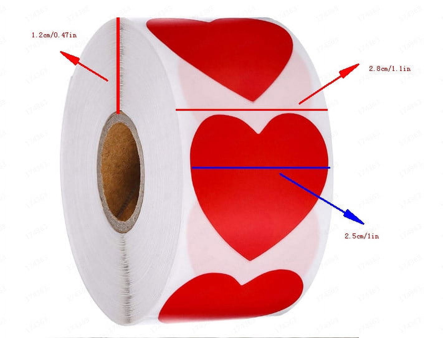 Ashosteey Valentines Glitter Red Heart Stickers,Heart Decorative Labels ...