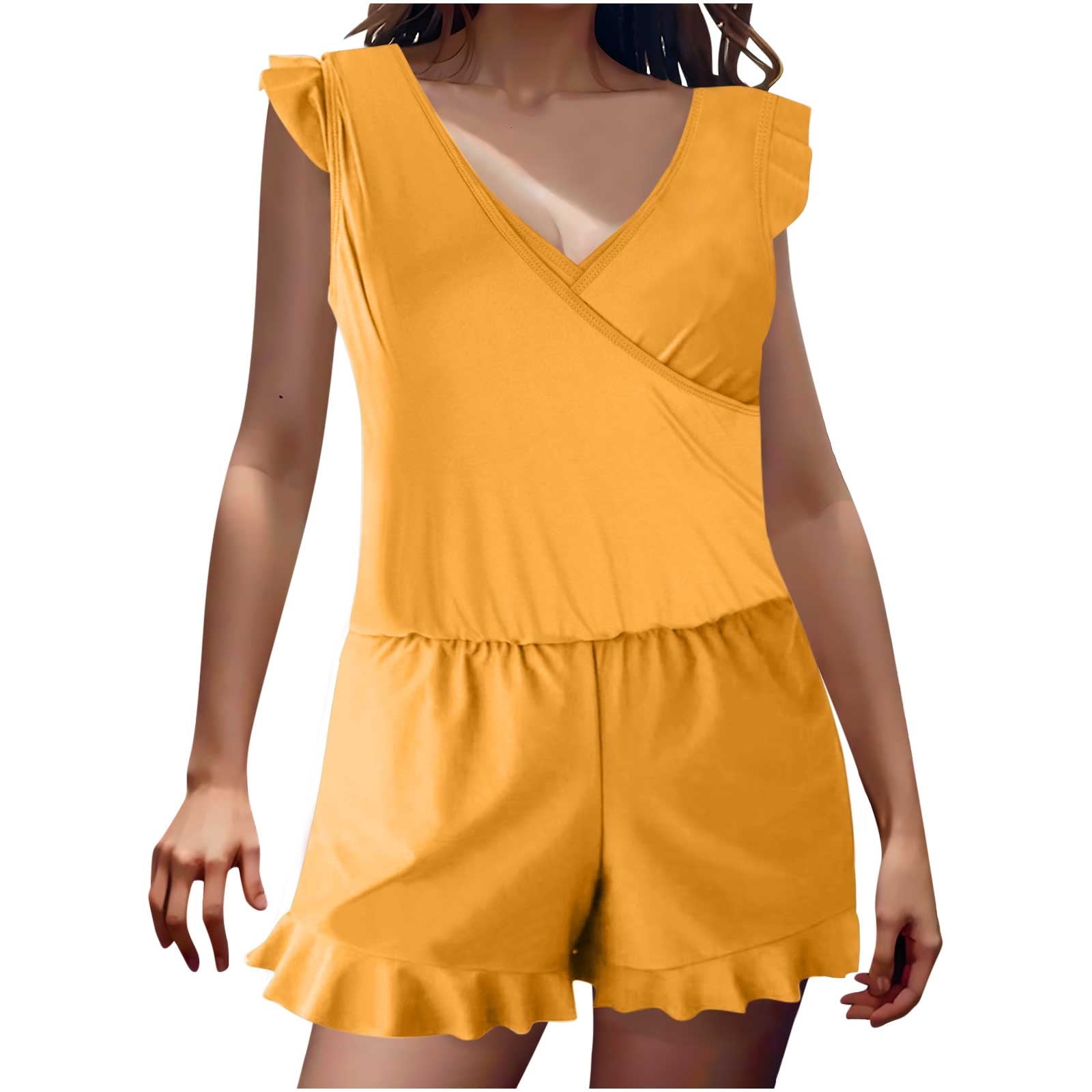 Ashosteey Women's One Piece Swimsuit Flat Angle Style Swimwear Solid ...