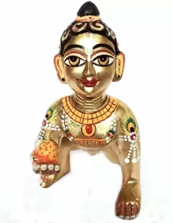 Ashtadhatu Brass Laddu Gopal God Idol, Bal Gopal Murti, Pure Brass ...