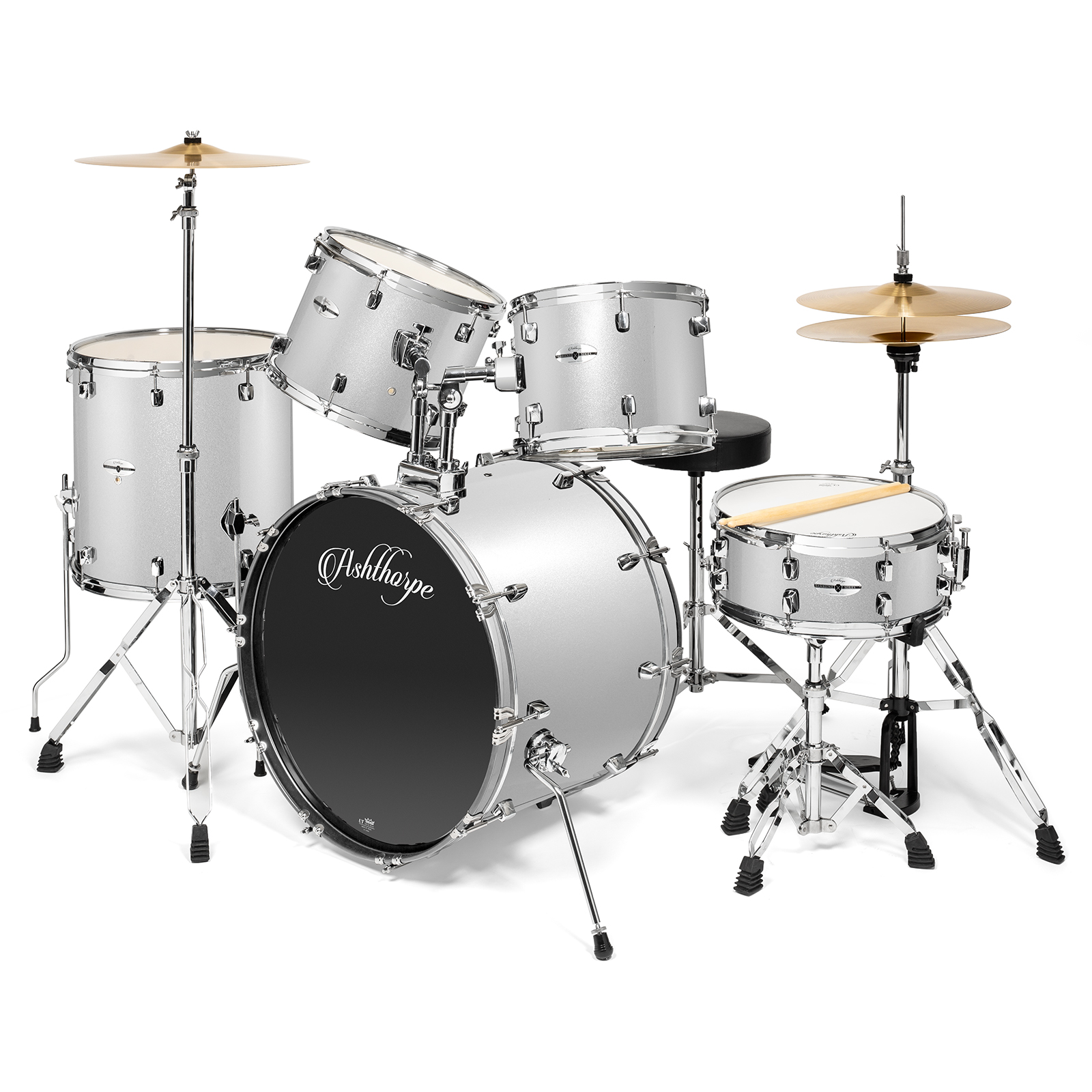 Sawtooth Command Series 7-Piece Drum Set Shell Pack, Silver Streak ...