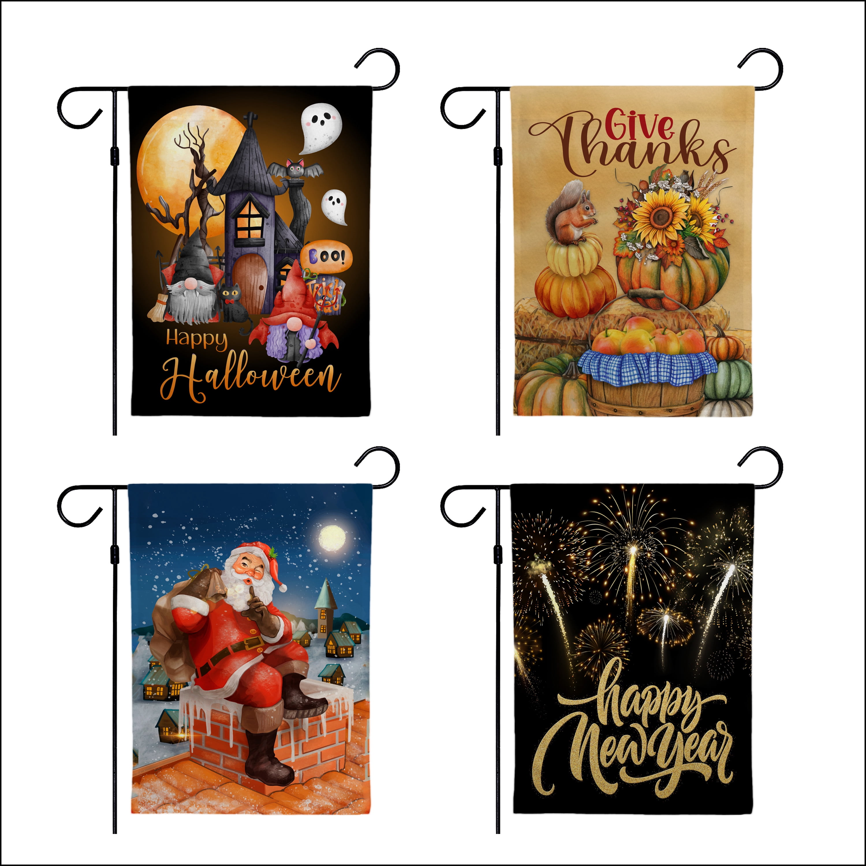 Ashton Autumn Winter Holidays Garden Flag Bundle Super Savings (5 Piece ...