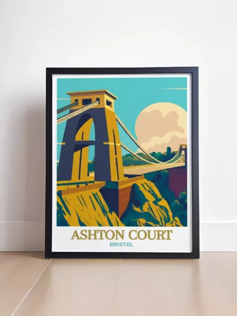 Ashton Court Mountain Biking Travel Art -Clifton Suspension Bridge Art ...