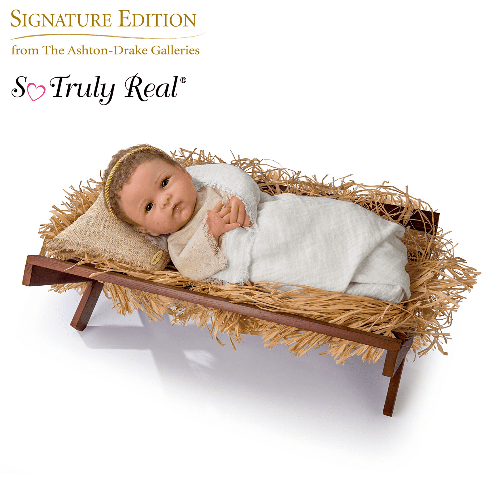 The Ashton - Drake Galleries Jesus Our Savior With Realistic Manger And ...