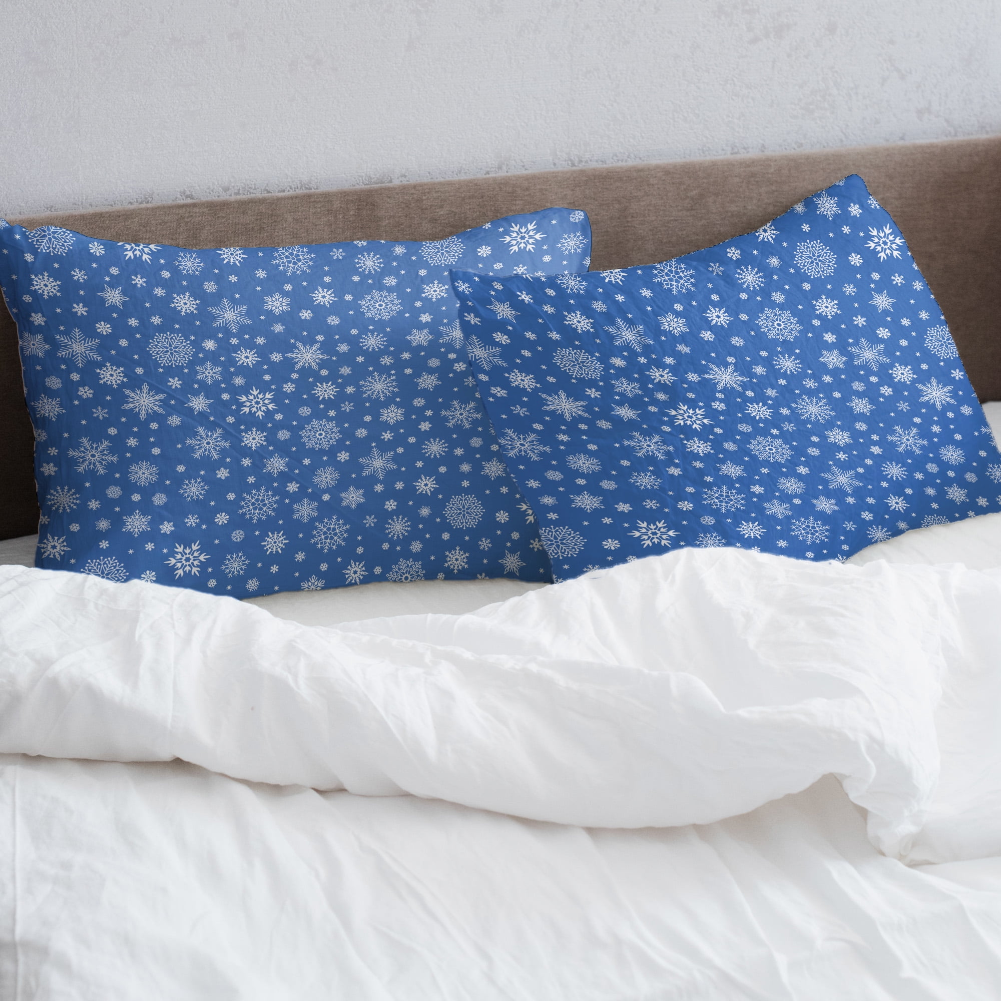 Ashton Decorative Snowflake Pillowcases, Blue, Set of 2, Commercial ...