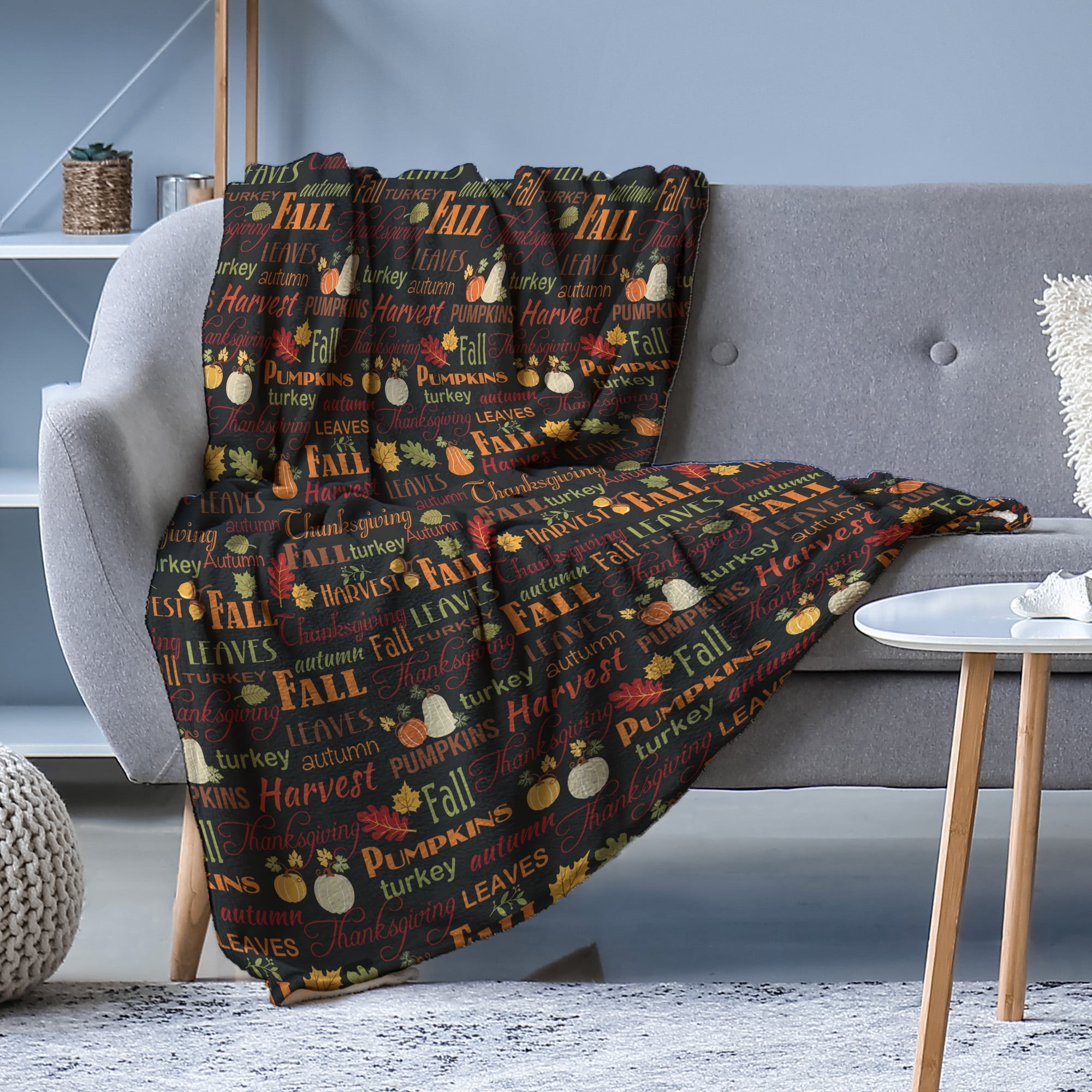 Ashton Super Soft Autumn Words Plush Throw 40" X 57" - Walmart.com