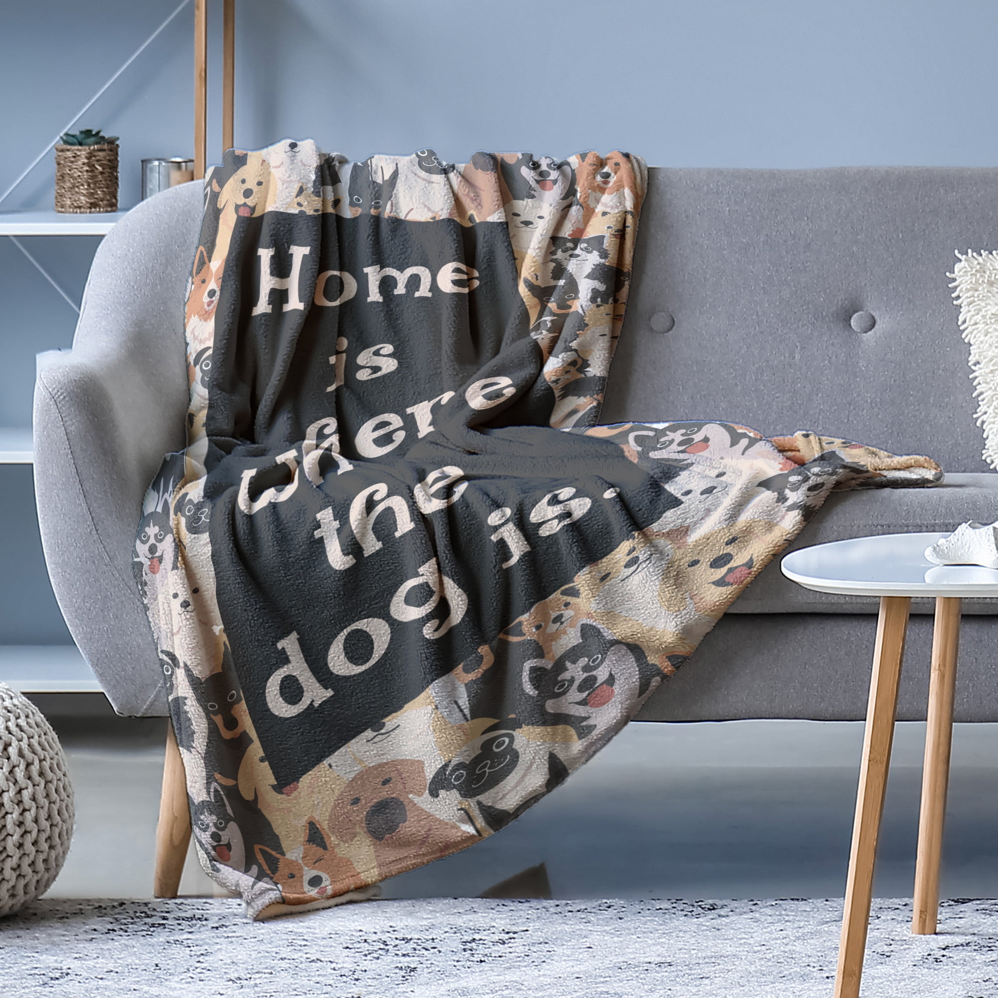 Ashton Super Soft Home Is Where The Dog Is Plush Throw 40" X 57 ...