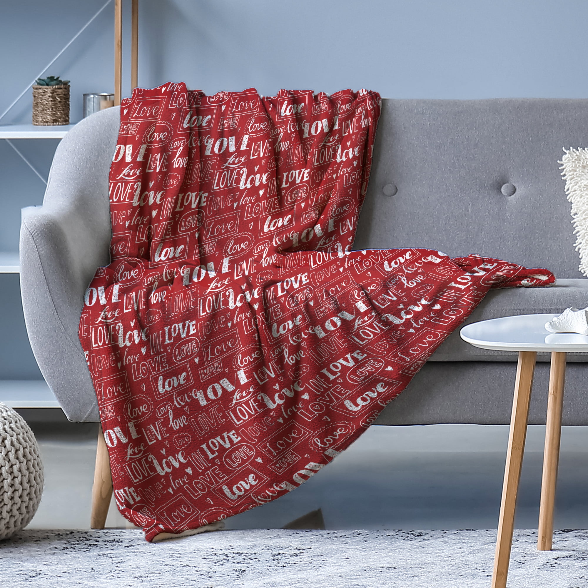 Ashton Super Soft Love Words Plush Throw 40" X 57" - Walmart.com