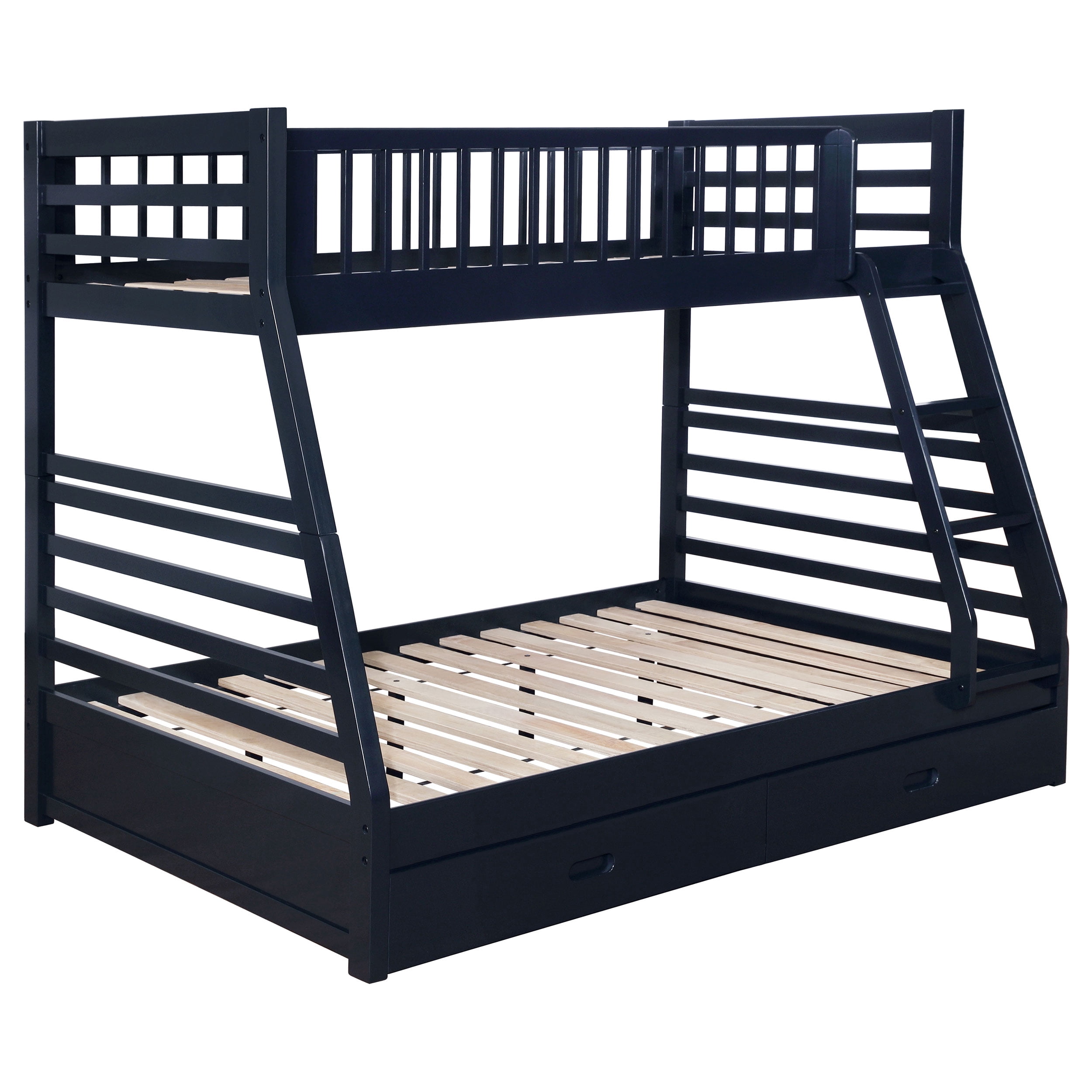 Ashton 2-drawer Wood Twin Over Full Bunk Bed Navy Blue - Walmart.com