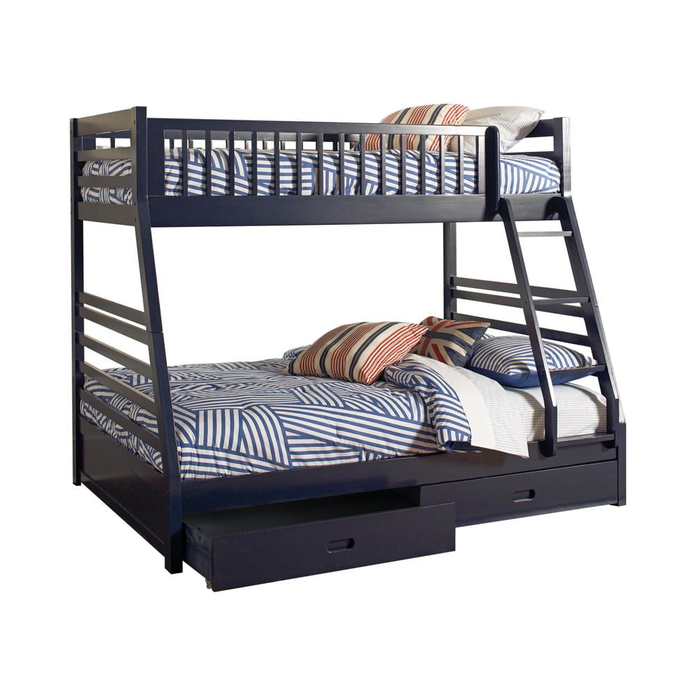 Ashton Twin Over Full 2-drawer Bunk Bed Navy Blue - Walmart.com
