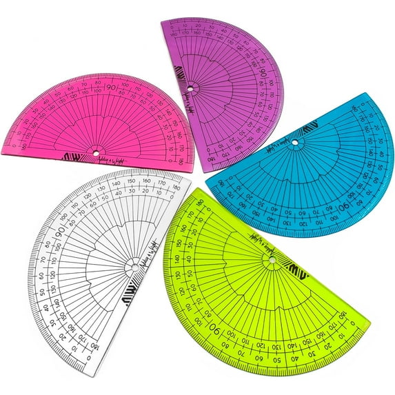 Ashton and Wright - 180 Degree Protractor - 10cm - Lightweight School ...