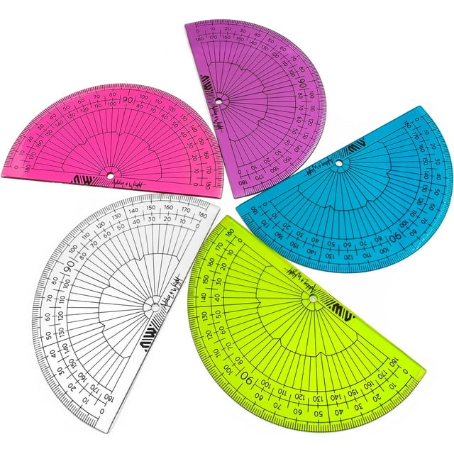 Ashton and Wright - 180 Degree Protractor - 10cm - Lightweight School ...