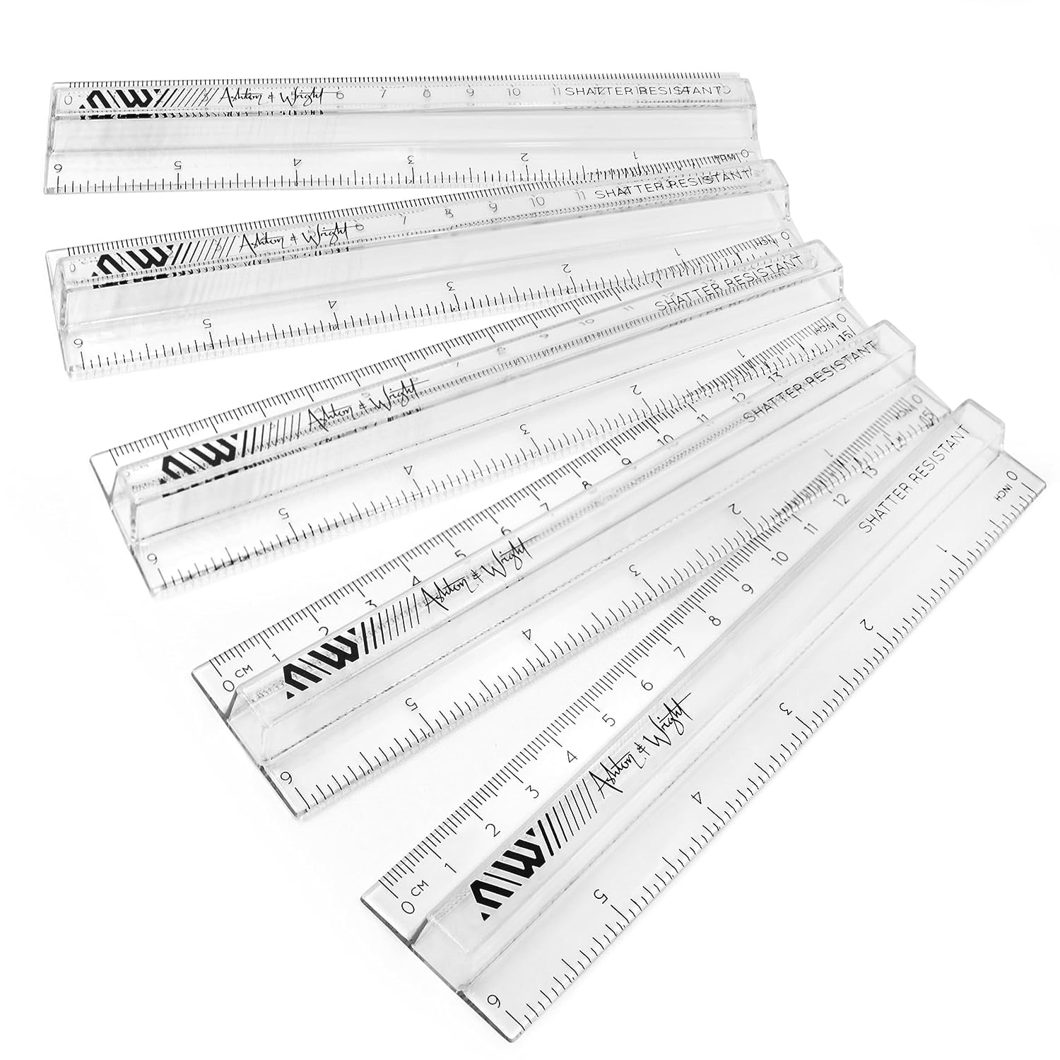 Ashton and Wright - 6 Inch / 15cm Raised Rulers - Shatter Resistant ...