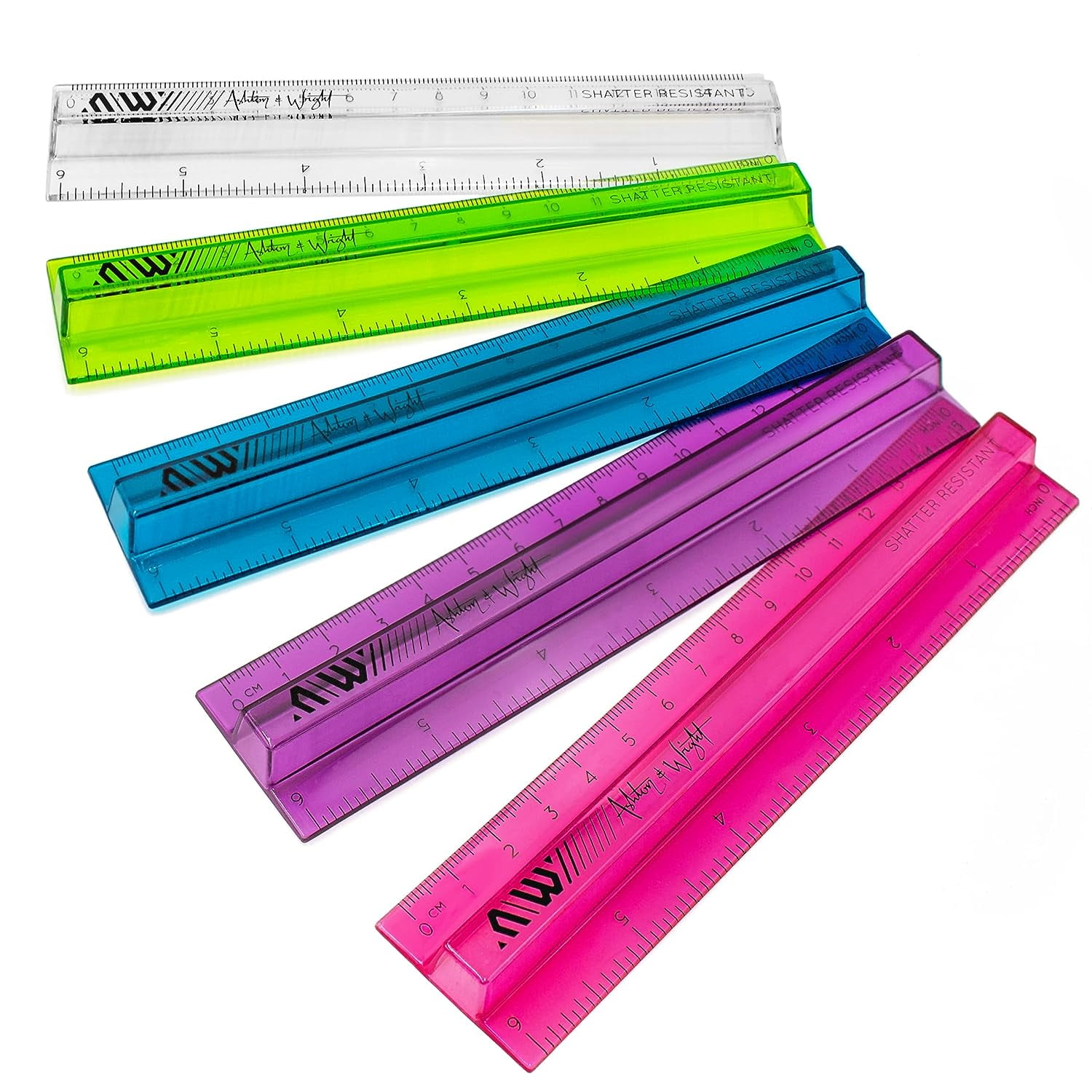 Ashton and Wright - 6 Inch / 15cm Raised Rulers - Shatter Resistant ...