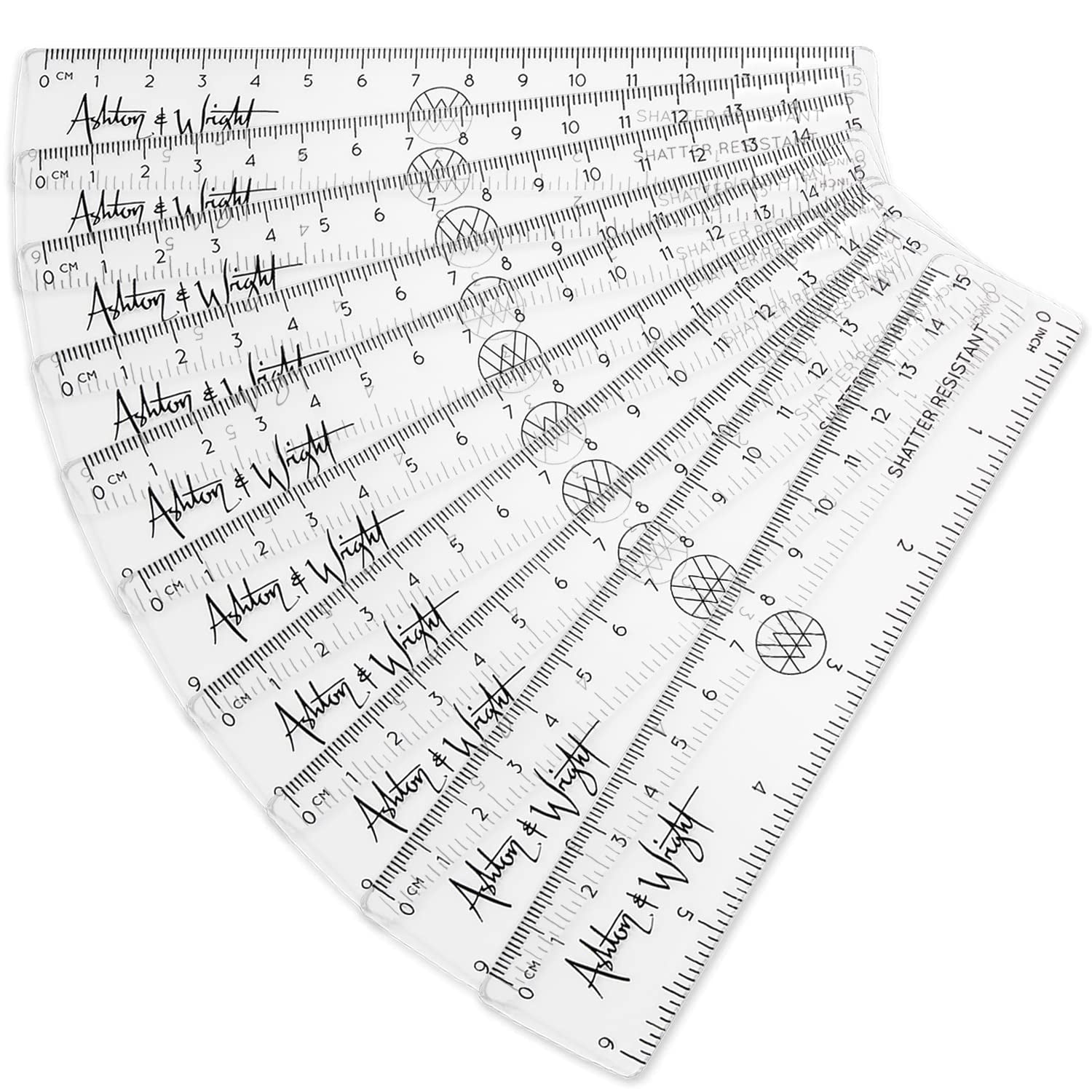 Ashton and Wright - 6 Inch / 15cm Rulers - Shatter Resistant - Pack of ...