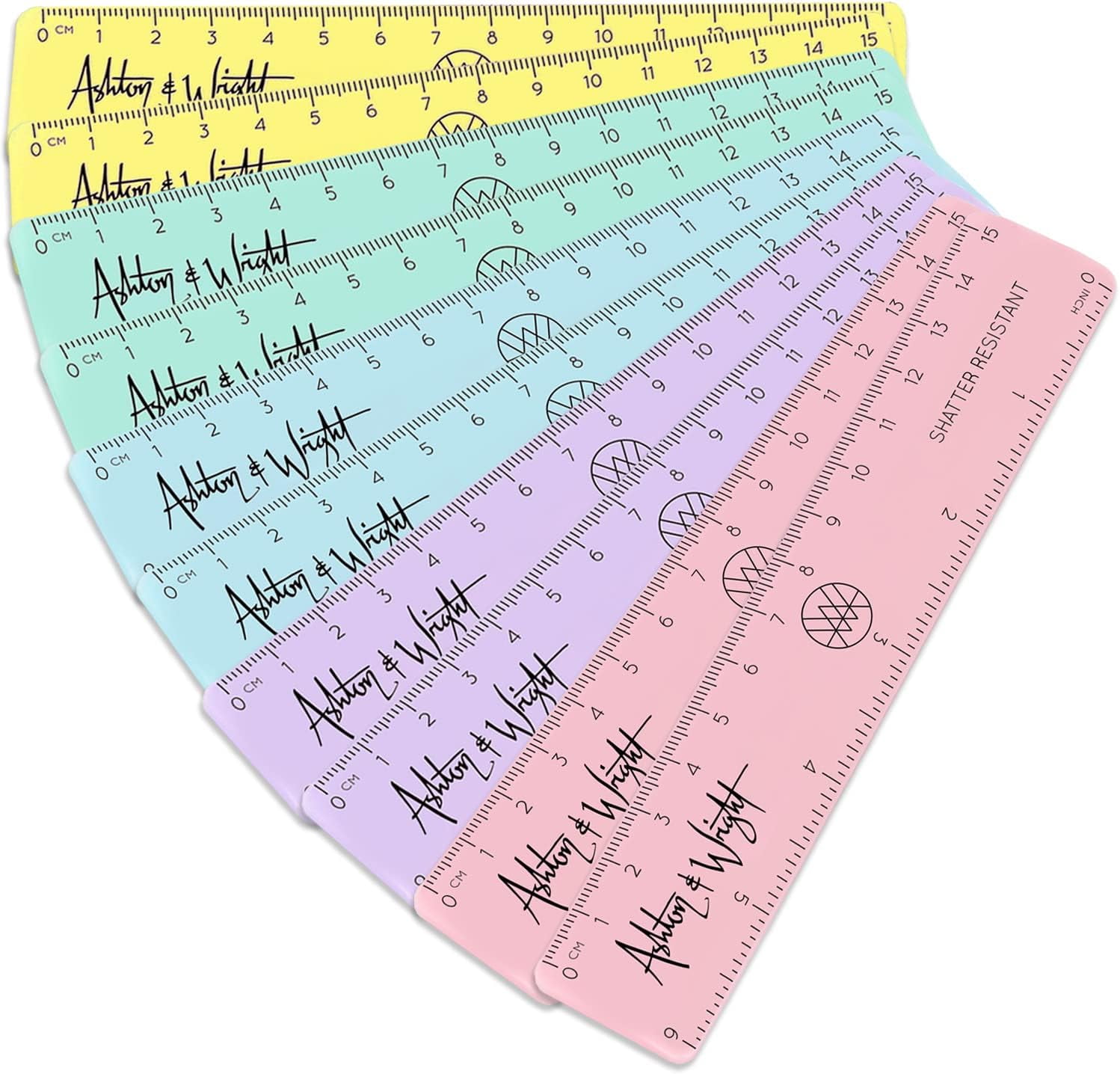 Ashton and Wright - 6 Inch / 15cm Rulers - Shatter Resistant - Pack of ...
