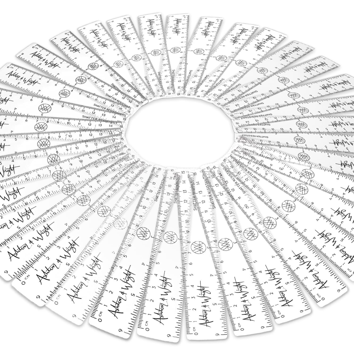 Ashton and Wright - 6 Inch / 15cm Rulers - Shatter Resistant - Pack of ...