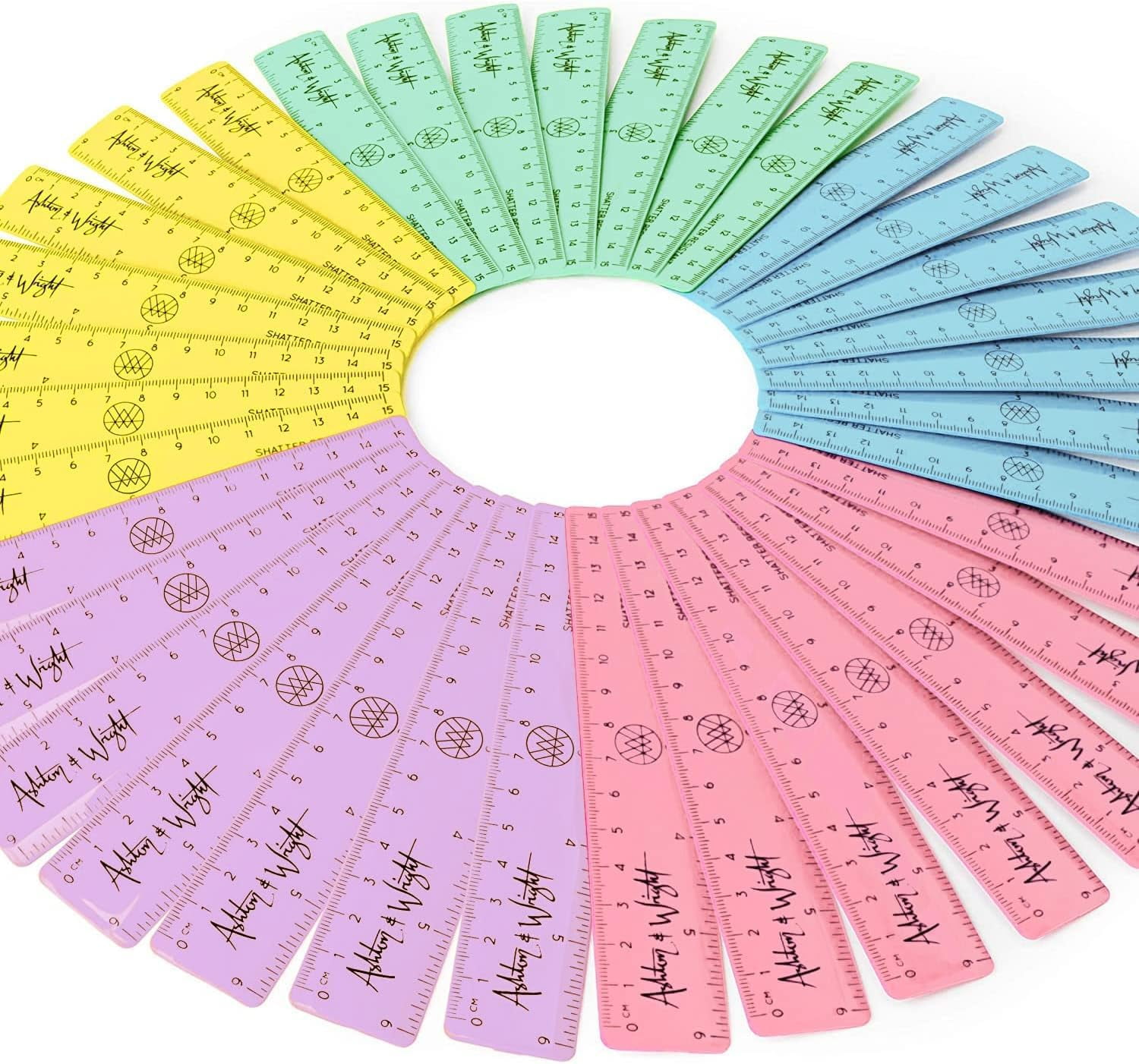 Ashton and Wright - 6 Inch / 15cm Rulers - Shatter Resistant - Pack of ...