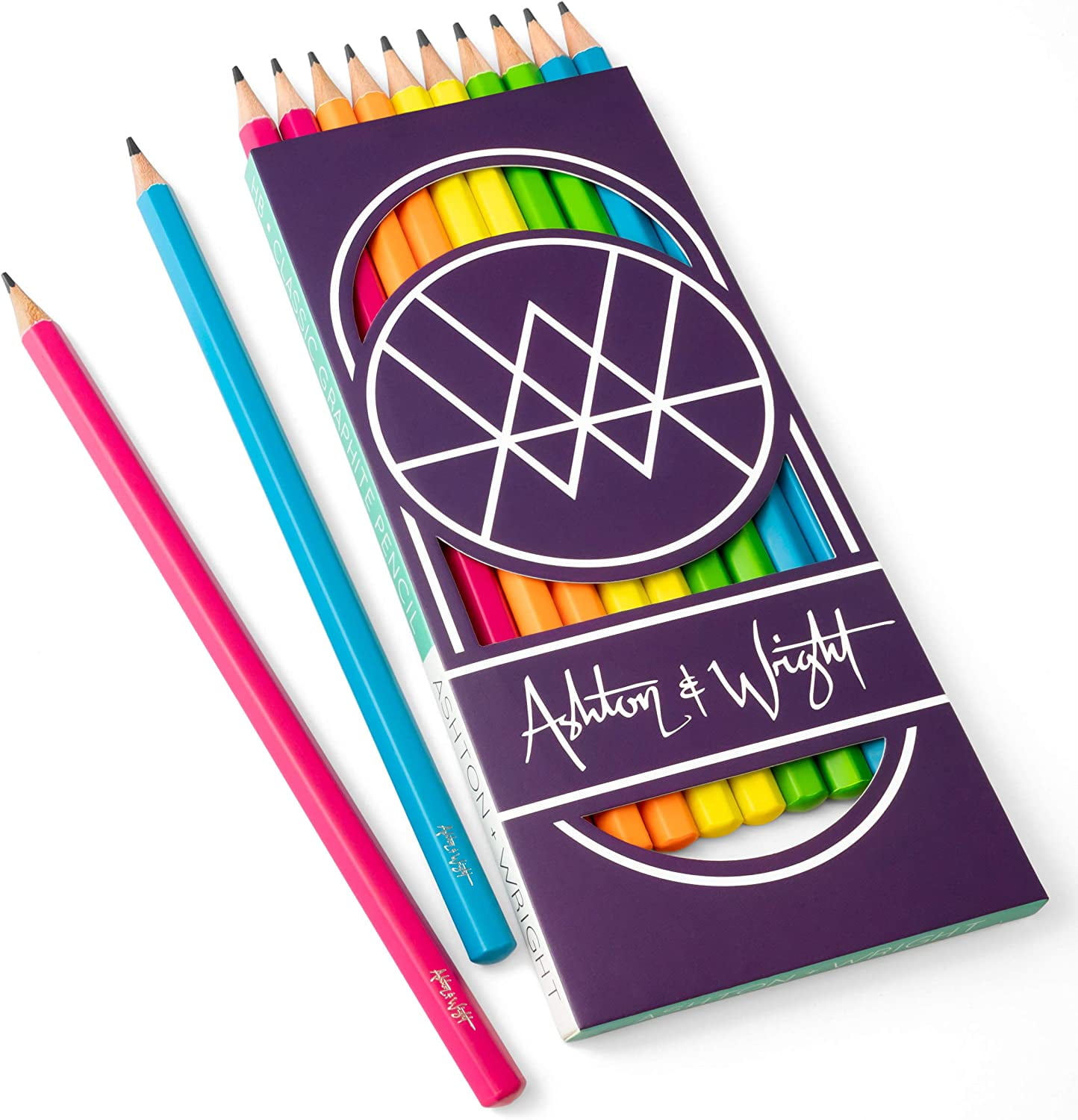 Ashton and Wright - Classic #2 Graphite Pencils - Neon Coloured Barrels ...