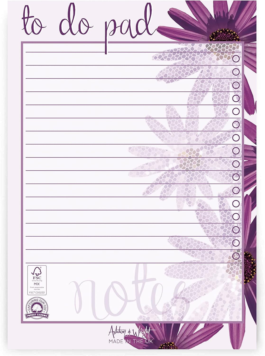 Ashton and Wright - Daily to do Pad – A5 Floral Desk Planner Organiser ...