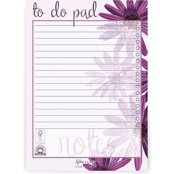 Ashton and Wright - Daily to do Pad – A5 Floral Desk Planner Organiser ...