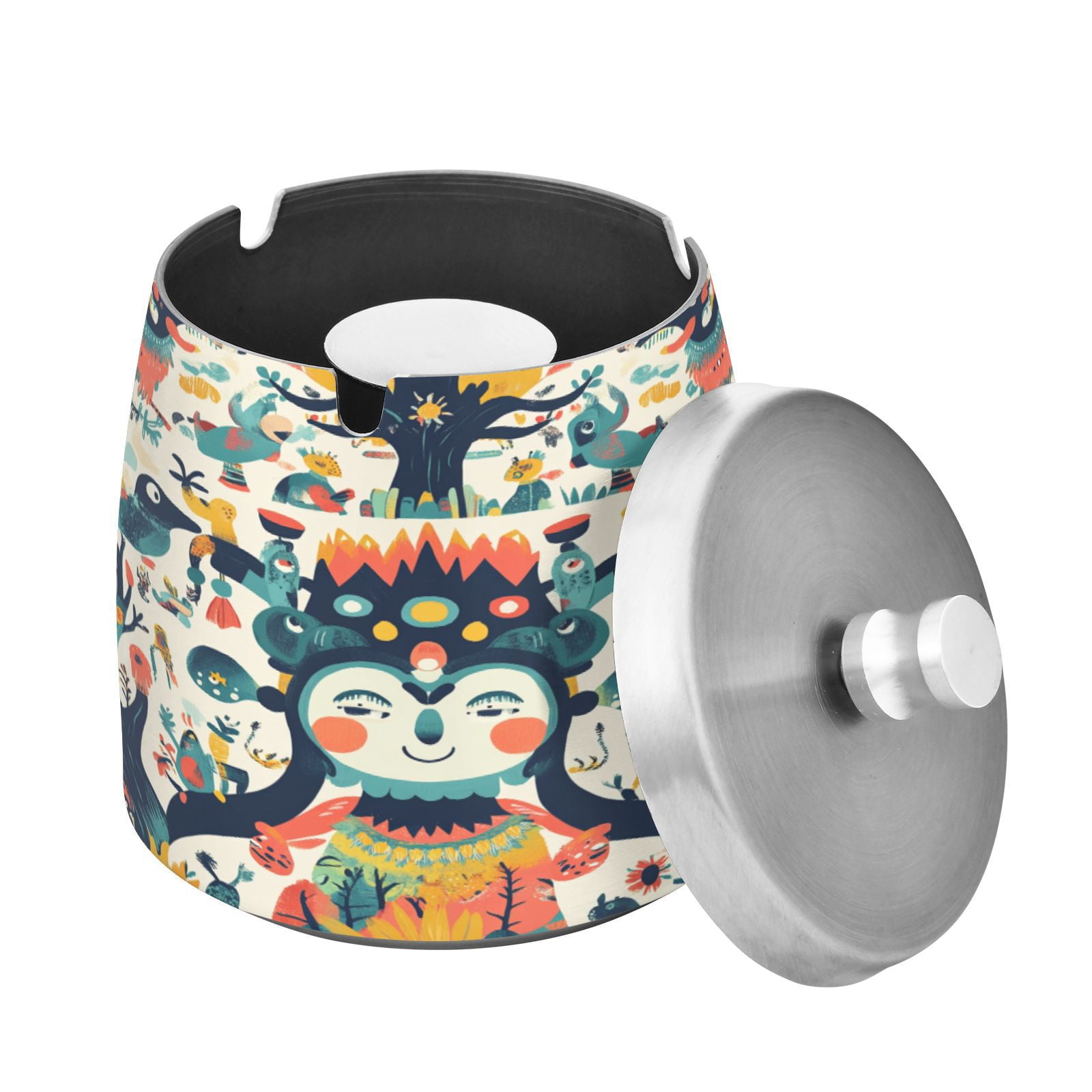 Ashtray with Lid for Cigarette, Stainless Steel Smokeless Odorless ...