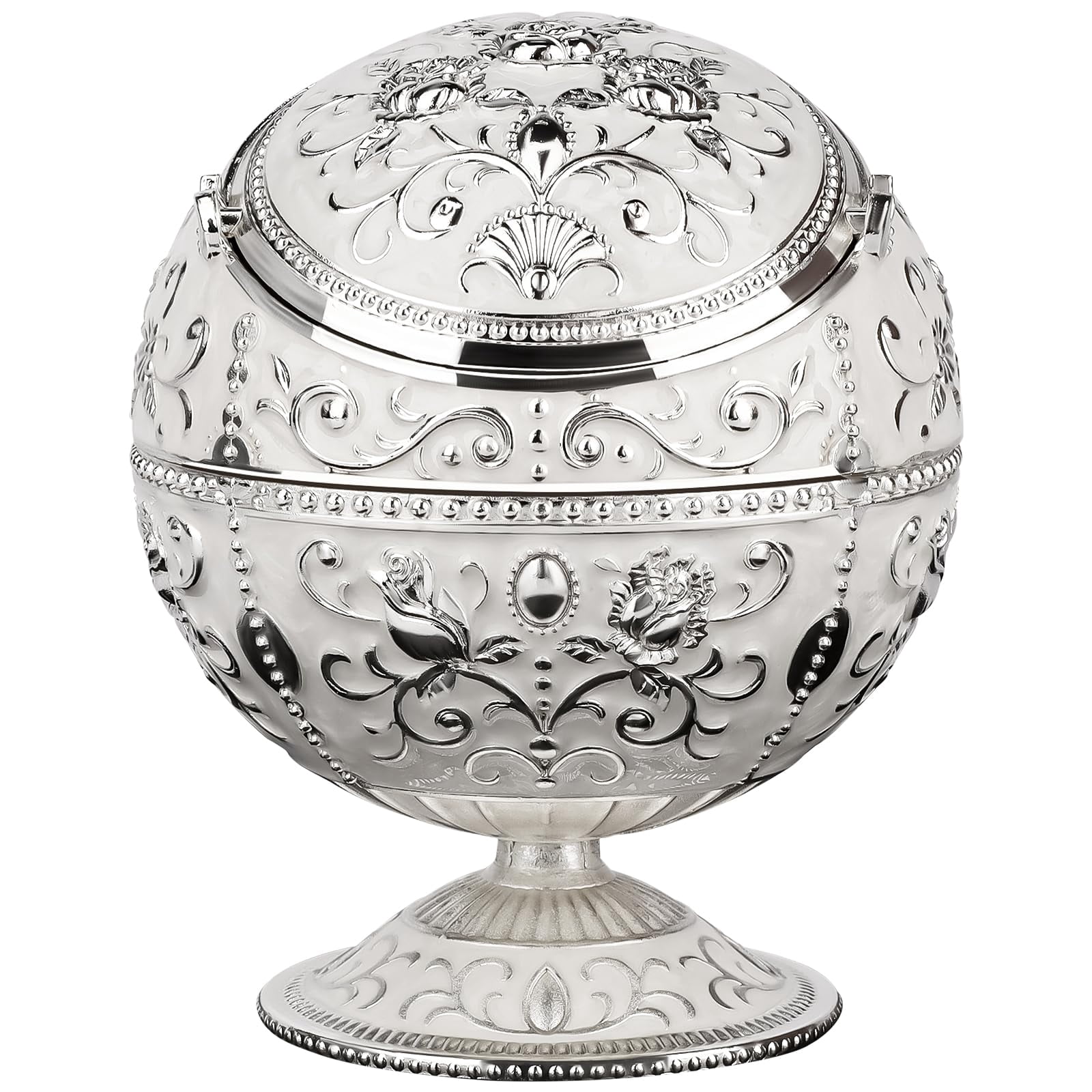 Ashtray With Lid Vintage Engraved Windproof Ash Tray Metal Globe ...