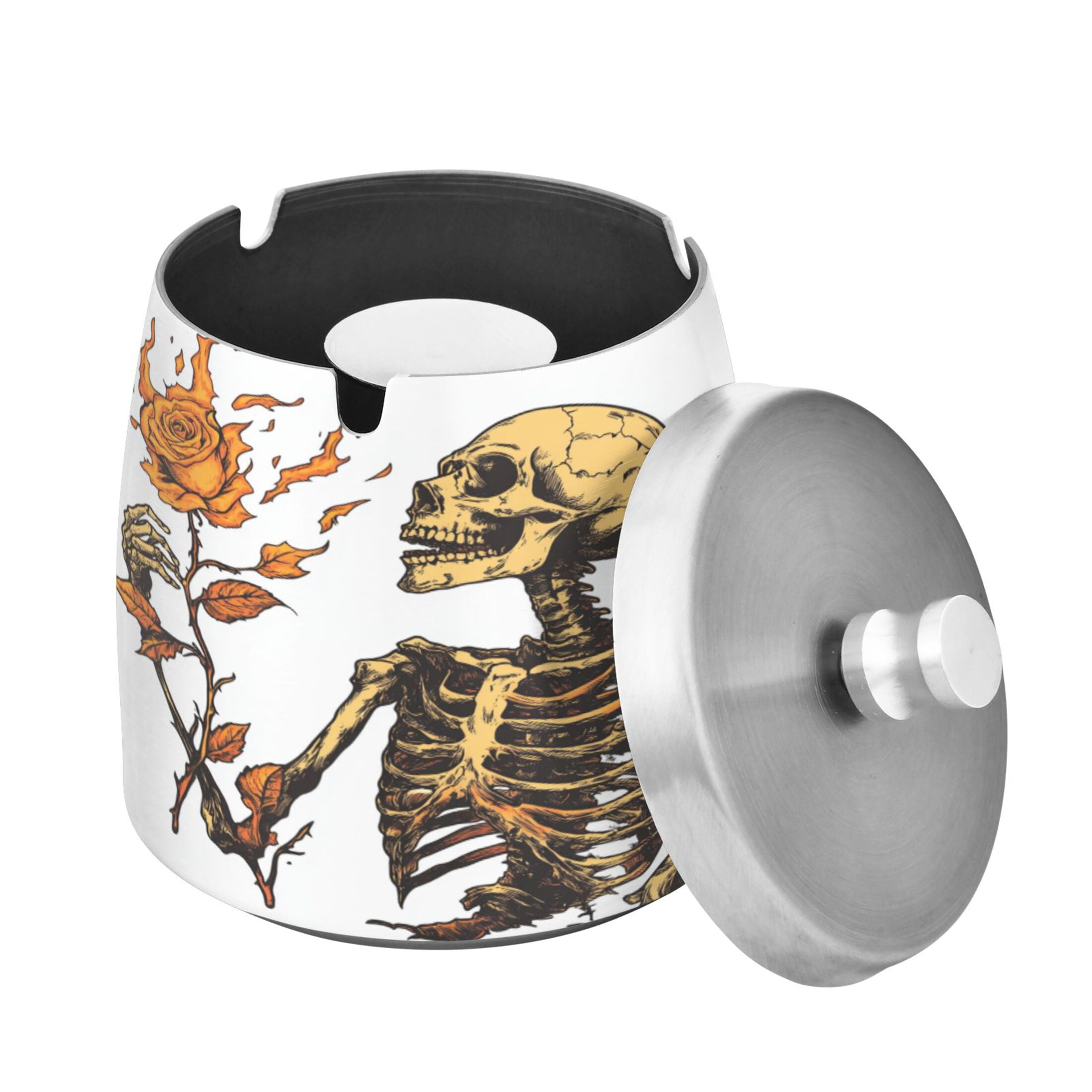 Ashtray with Lid and Removable Center Post Stainless Steel Ashtrays ...