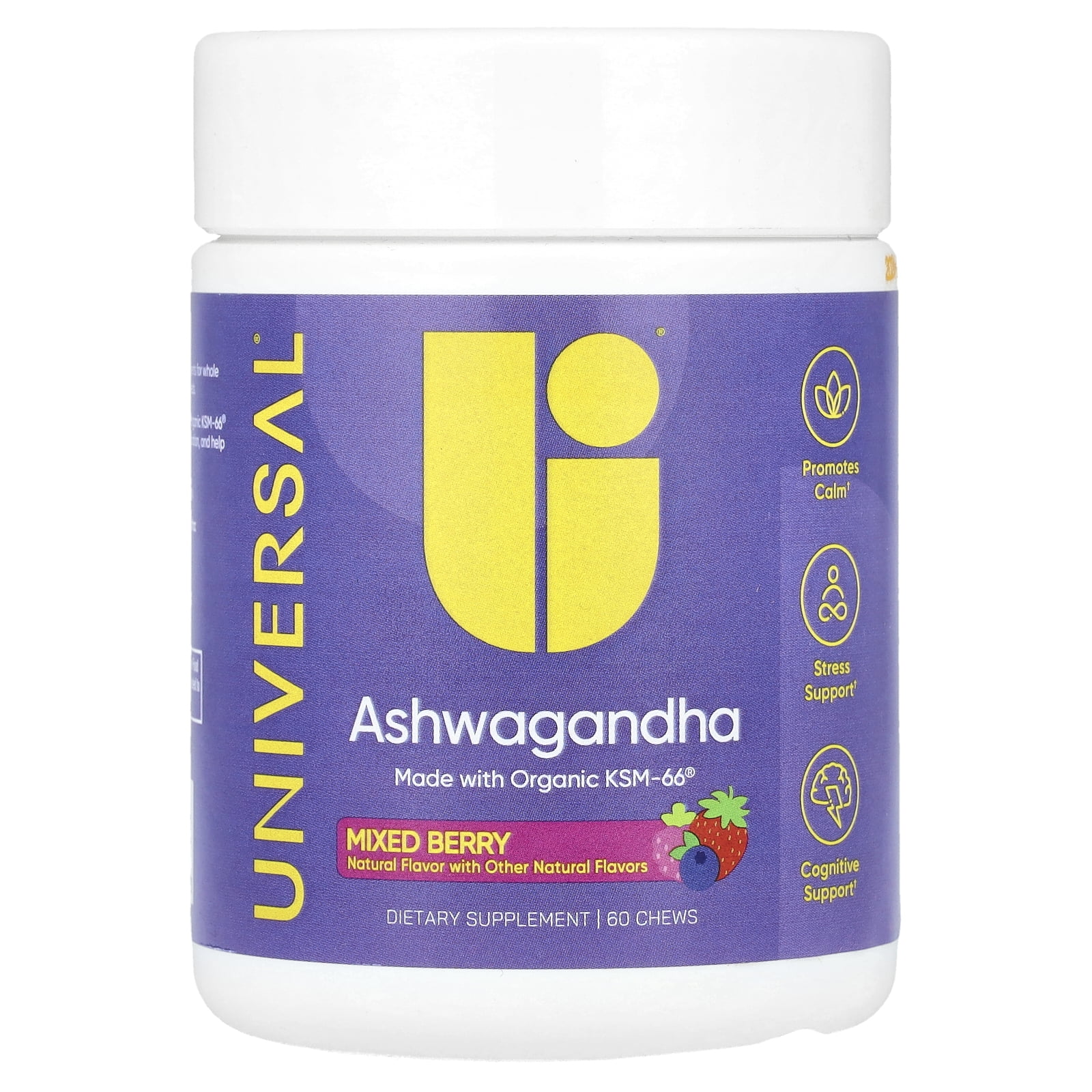 Universal U Ashwagandha, Mixed Berry, 60 Chews - Walmart.com