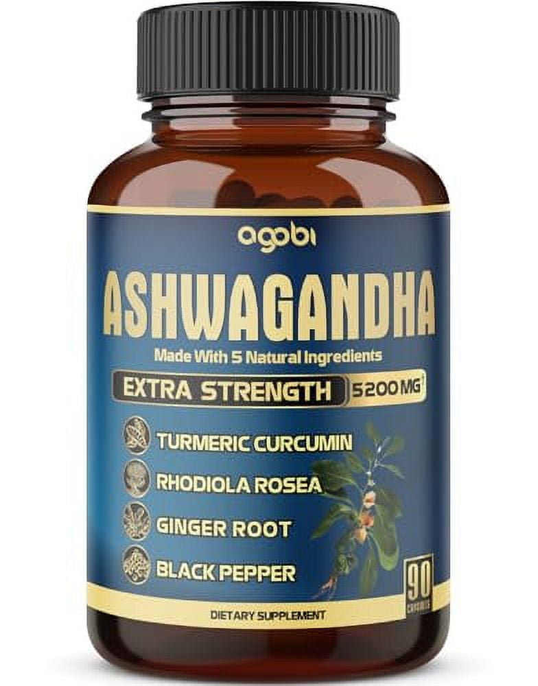 Ashwagandha Extract Capsule - Great Strength 5200mg of Powder - 5in1 ...